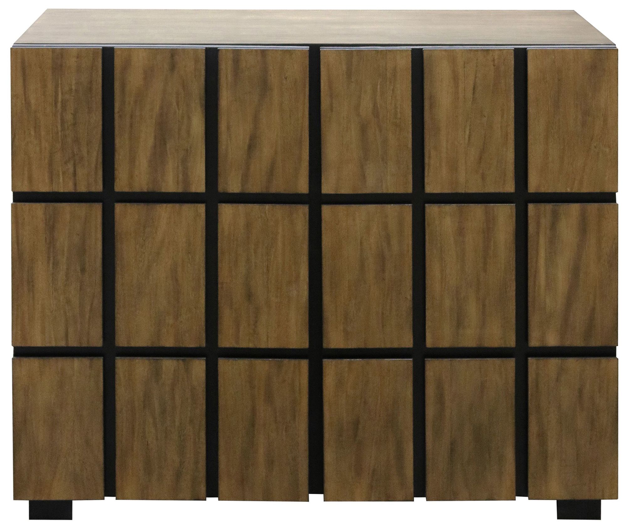 Cypress Brown 40" Wide 2-Door Dimensional Squares Wooden Cabinet ...