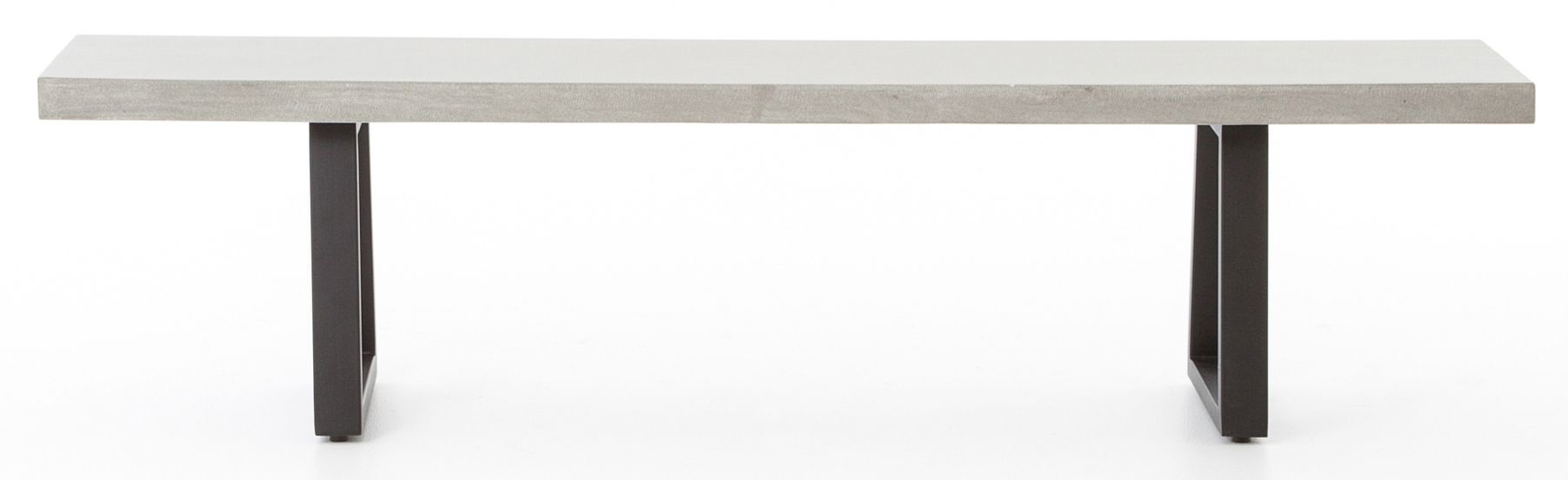 Cyrus Light Gray and Matte Black Outdoor Dining Bench - #89J31 | Lamps Plus