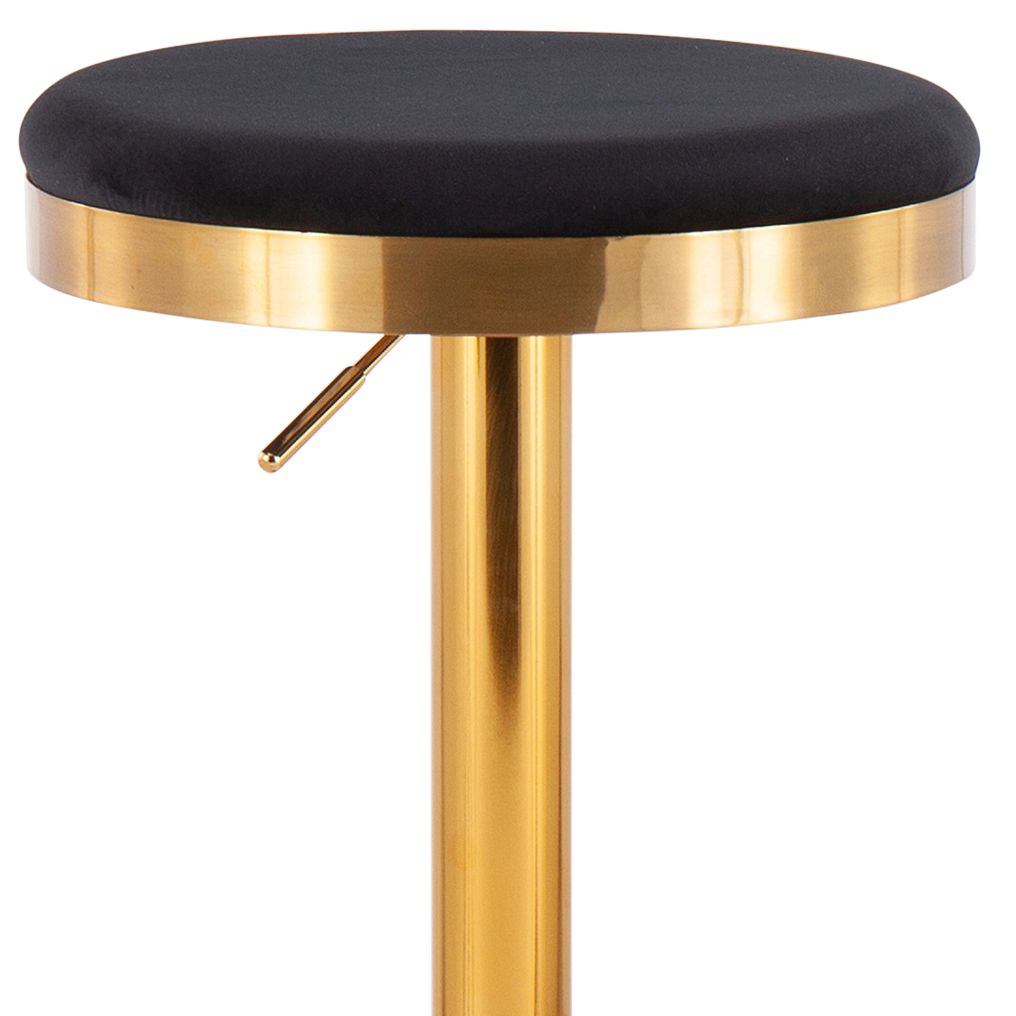 Dakota Black Velvet Fabric Adjustable Bar Stools Set of 2 - #142N2 ...