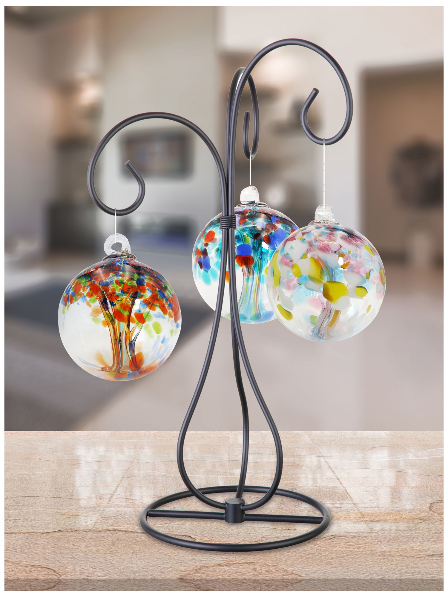 Dale Tiffany Rainbow Tree of Life Royal 4" Hand Blown Glass Ornament ...