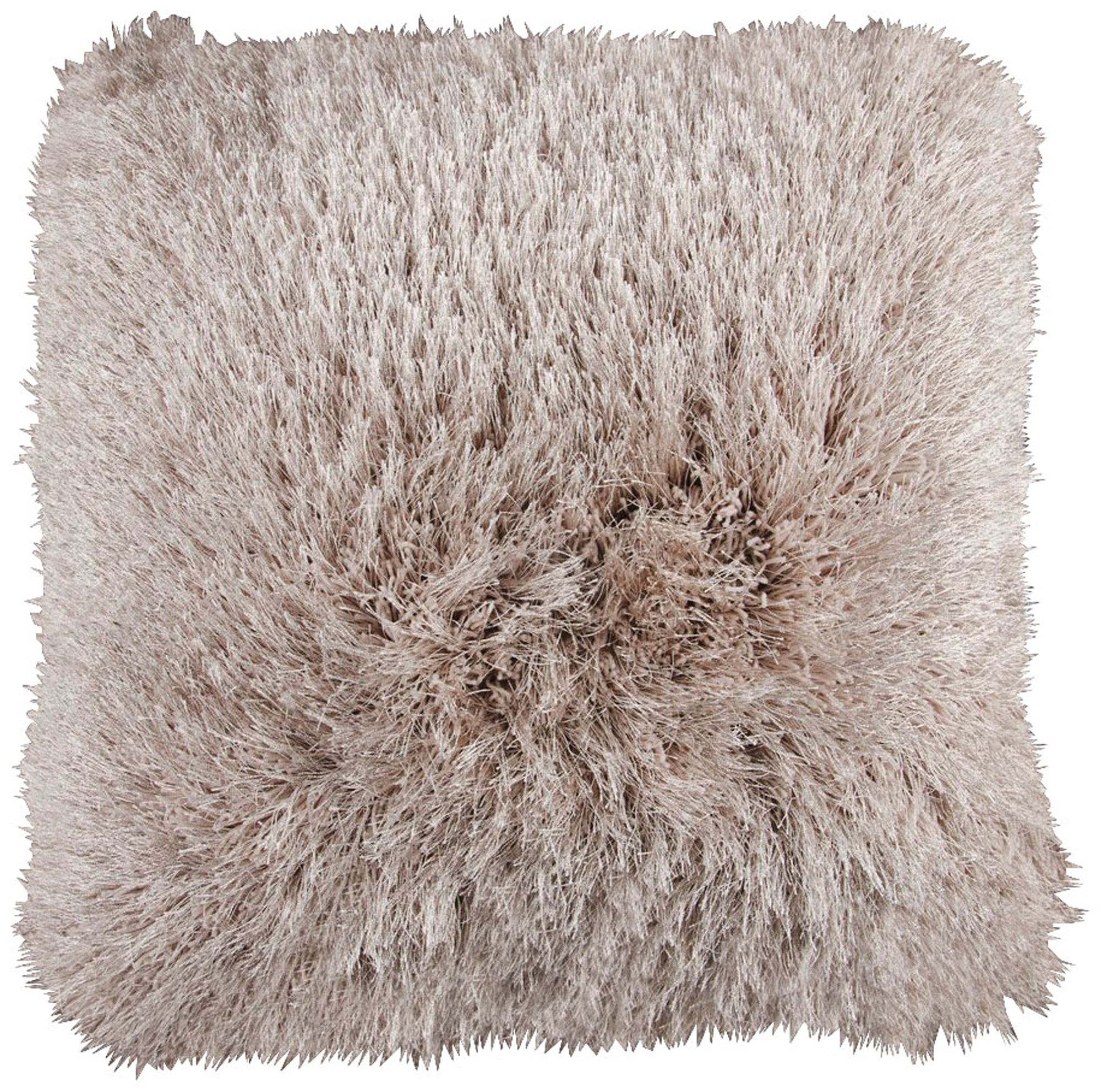 Dallas Beige 20" Square Decorative Shag Pillow - #1X673 | Lamps Plus