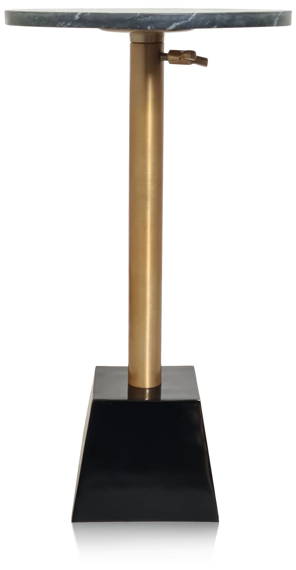 Dann Foley 12" Black Marble Drink Table with Brushed Bronze & Blac ...