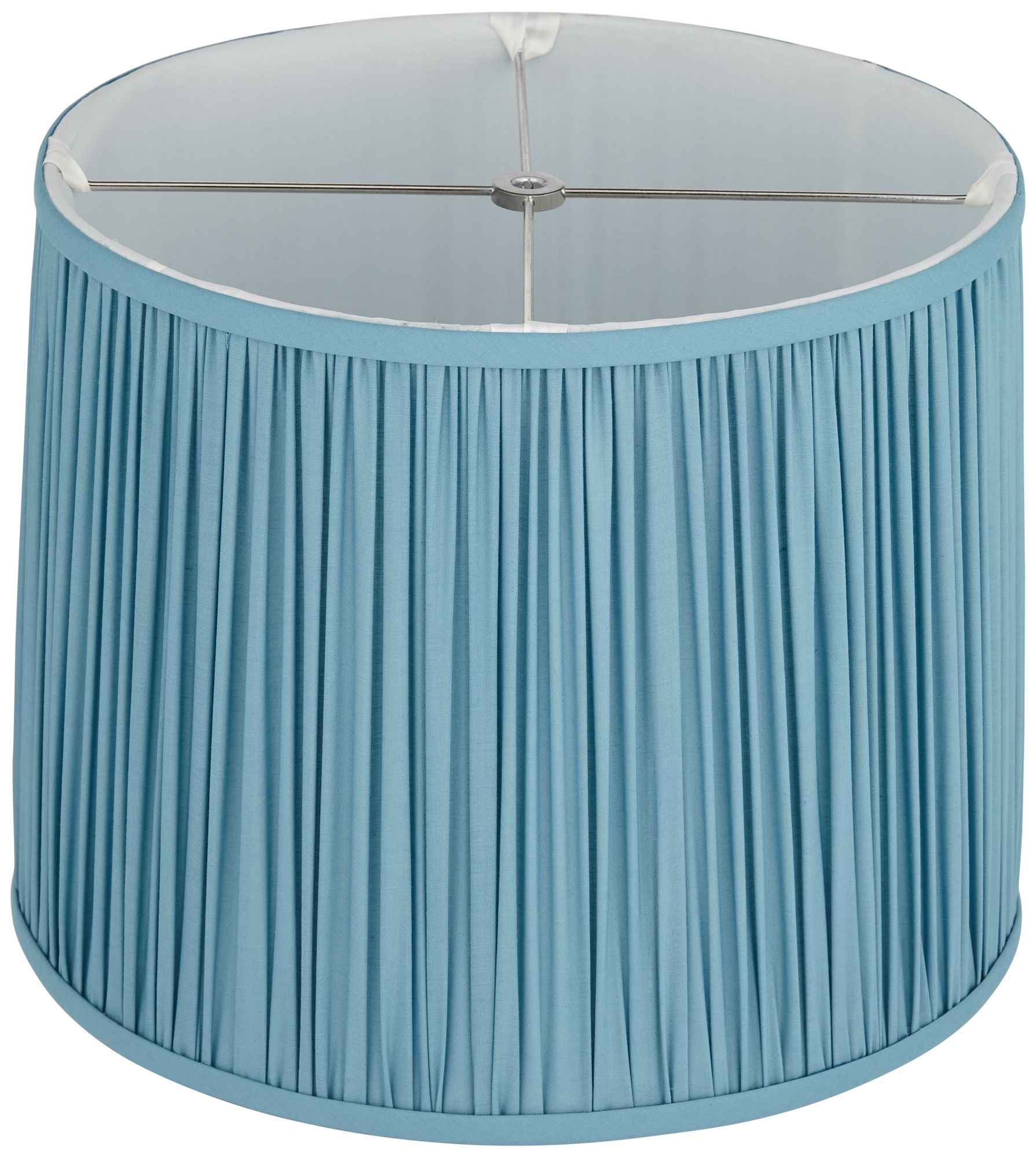 Darby Teal Shirred Slight Drum Lamp Shade 13x14x11 (Spider) - #208V1 ...