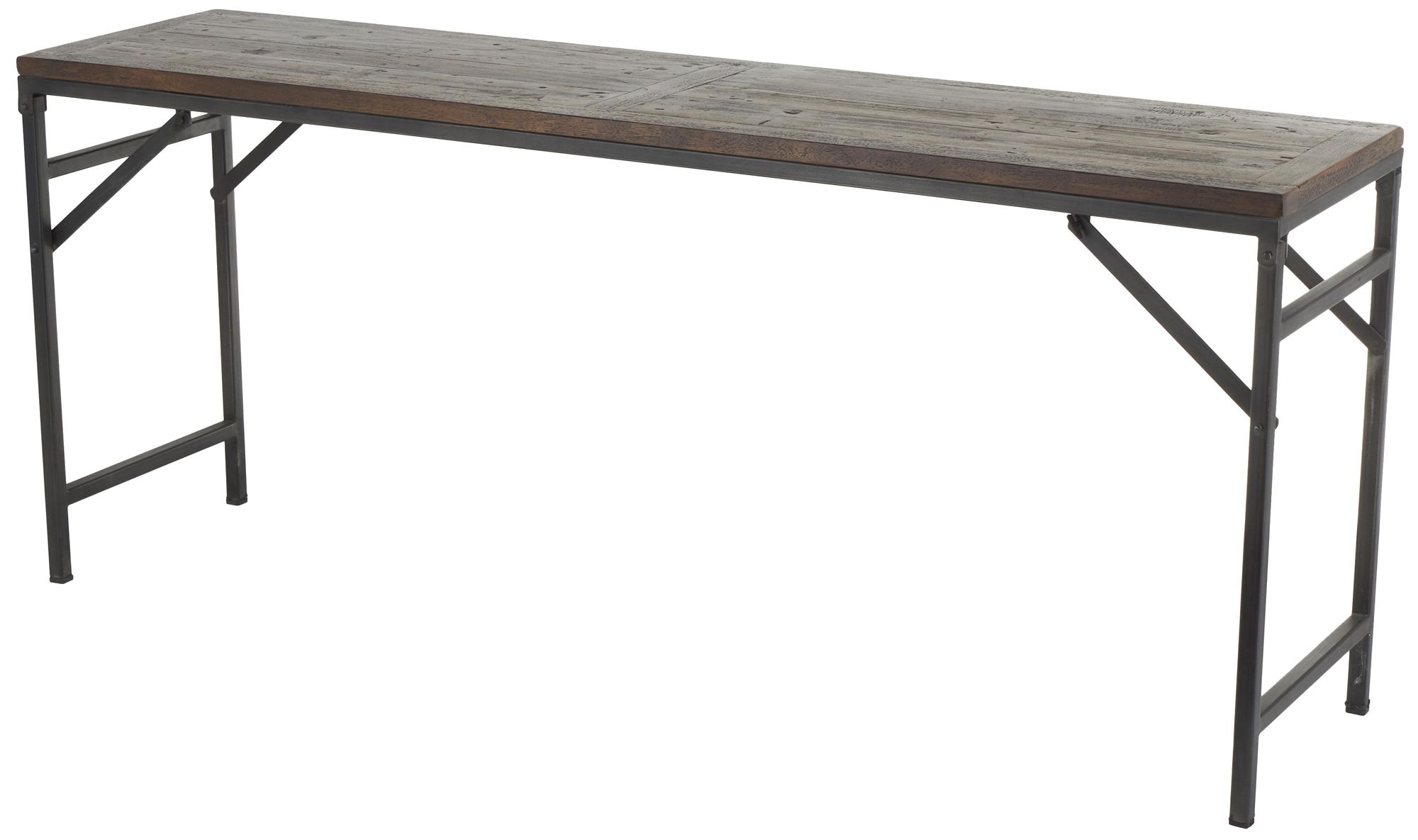 Dark Brown Teak Wood Contemporary Console Table, 72" x 19" x 31 ...