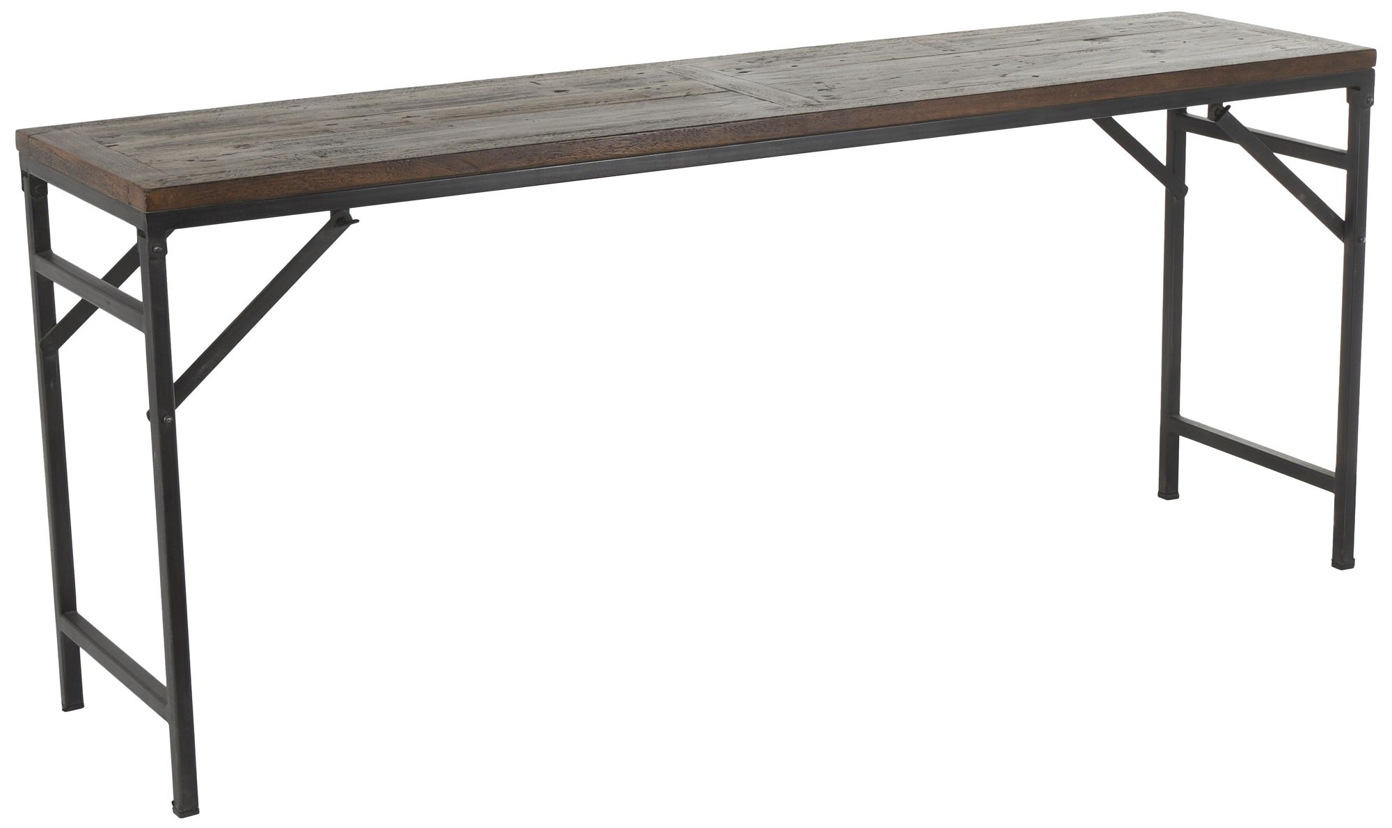 Dark Brown Teak Wood Contemporary Console Table, 72" x 19" x 31 ...