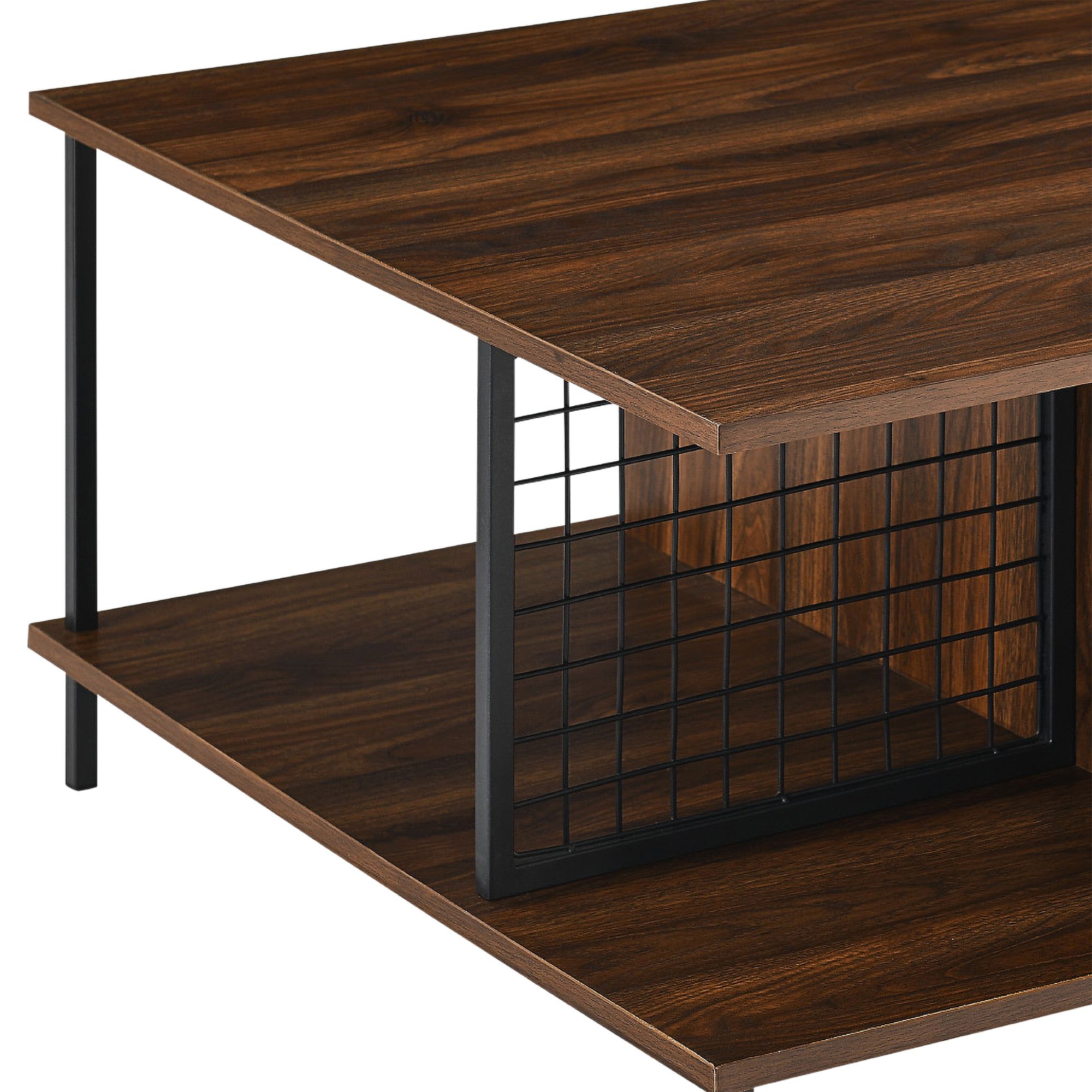 Dark Walnut 30" Wide Wood Open Storage Square Coffee Table - #96J22 ...