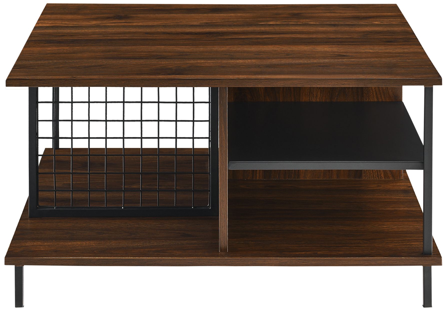 Dark Walnut 30" Wide Wood Open Storage Square Coffee Table - #96J22 ...