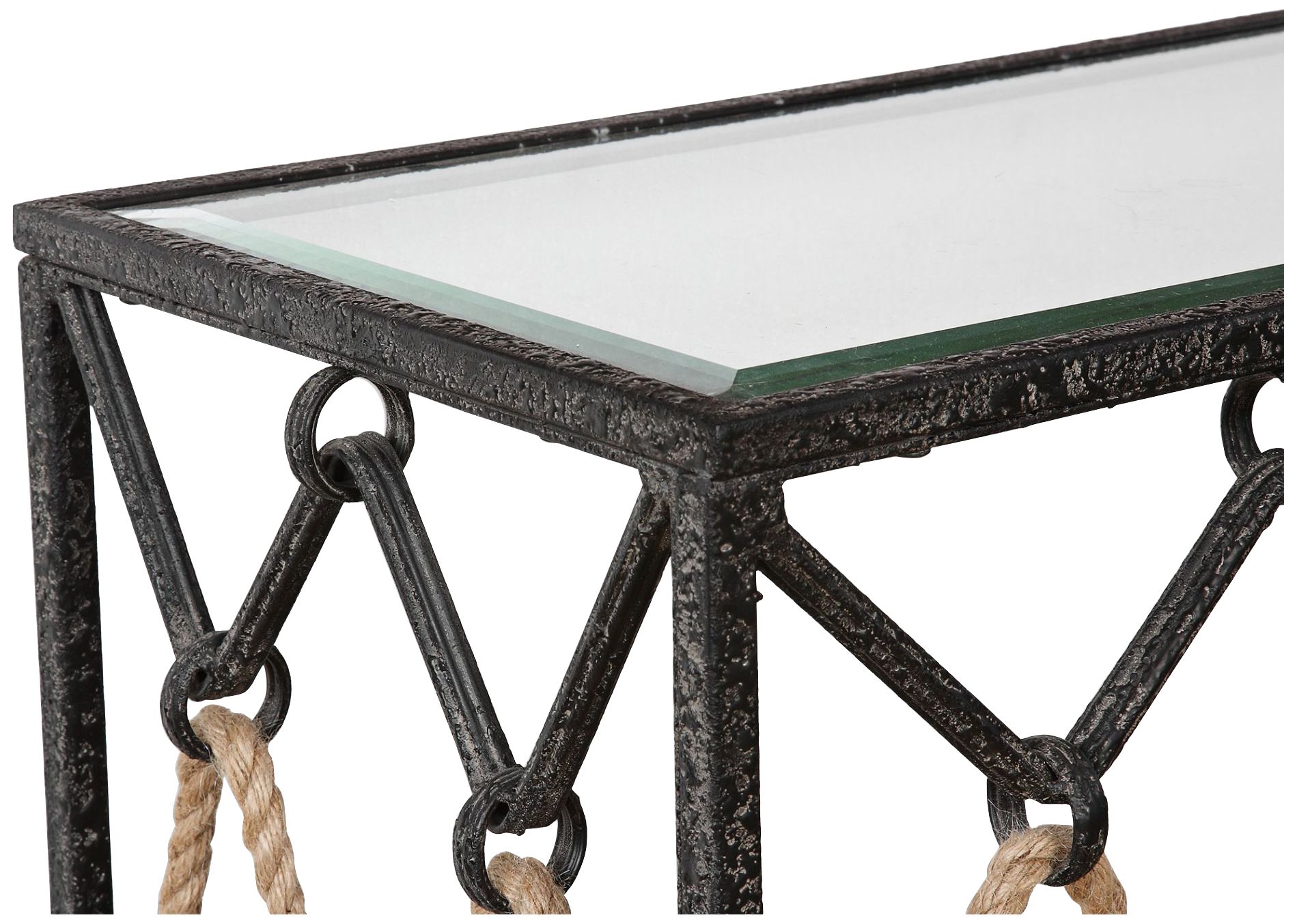 Darya 52" Wide Black Iron Coastal Nautical Console Table - #9W146 ...