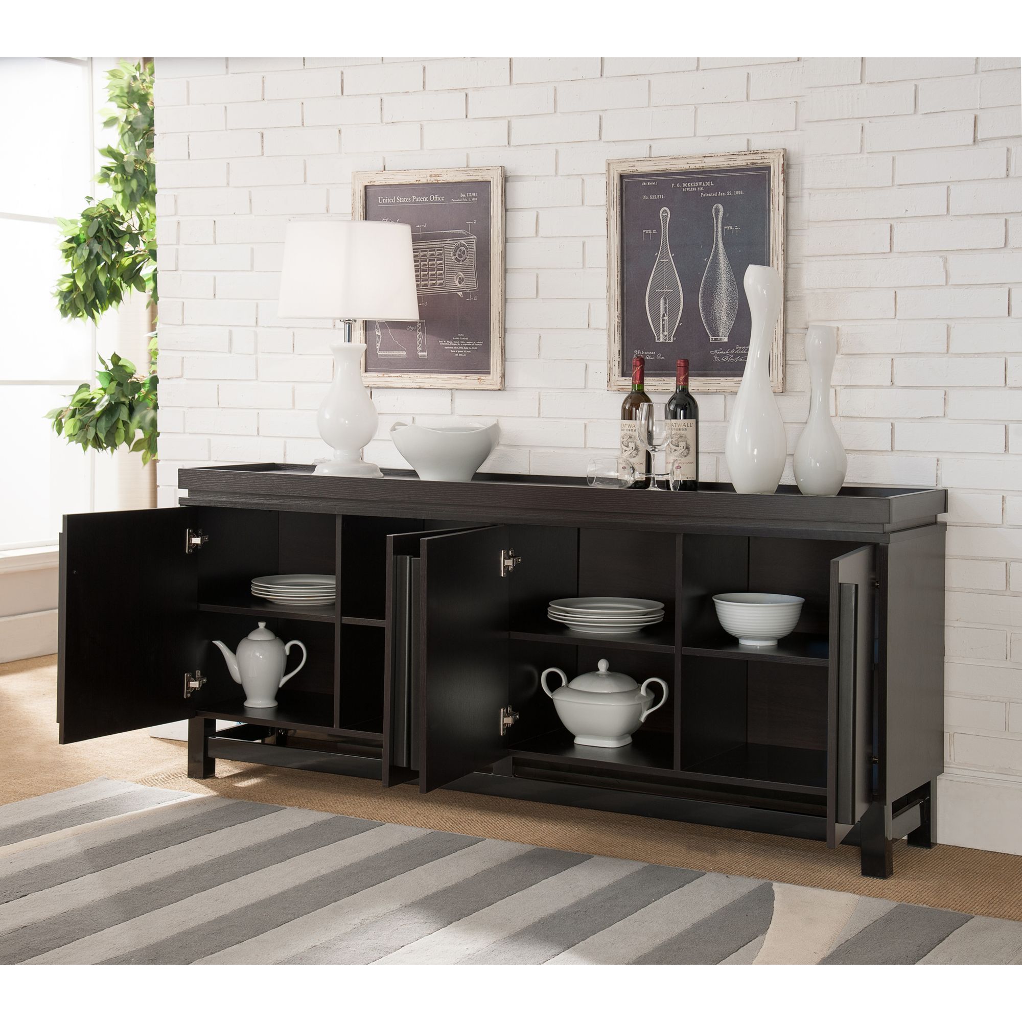 Deerly 70 3/4" Wide Cappuccino Wood 4-Door Dining Buffet - #397F1 ...