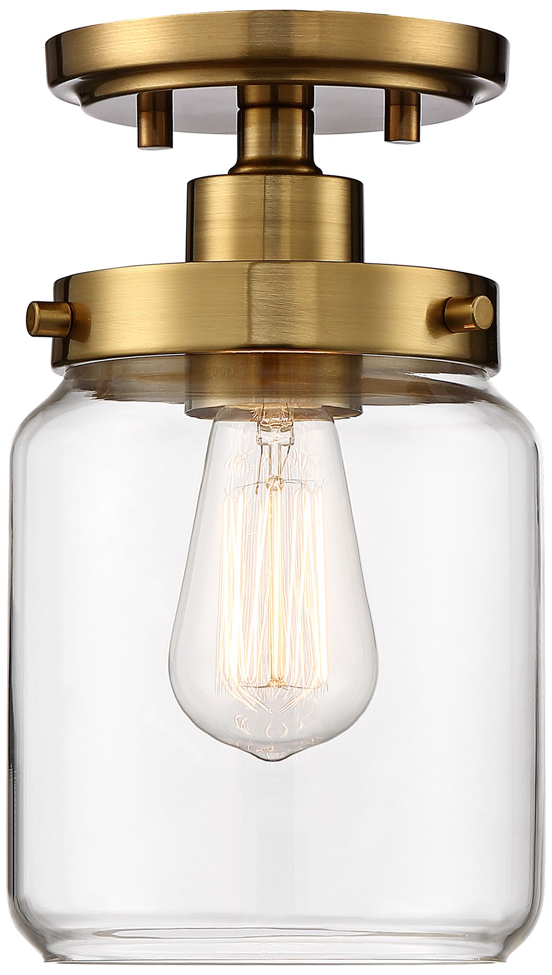 Devonshire 6" Wide Brass and Glass Ceiling Light - #65M24 | Lamps Plus