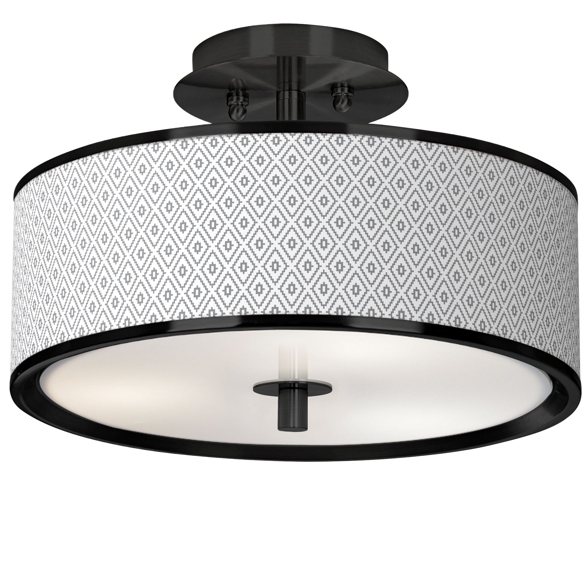 Diamonds Black 14" Wide Ceiling Light - #752N6 | Lamps Plus