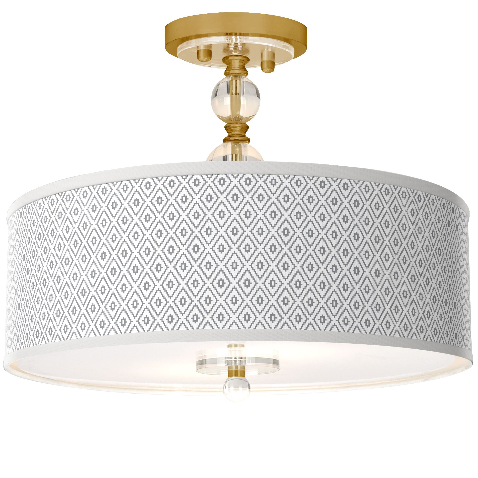 Diamonds Giclee 16"W Gold Semi-Flush Ceiling Light - #871N6 | Lamps Plus
