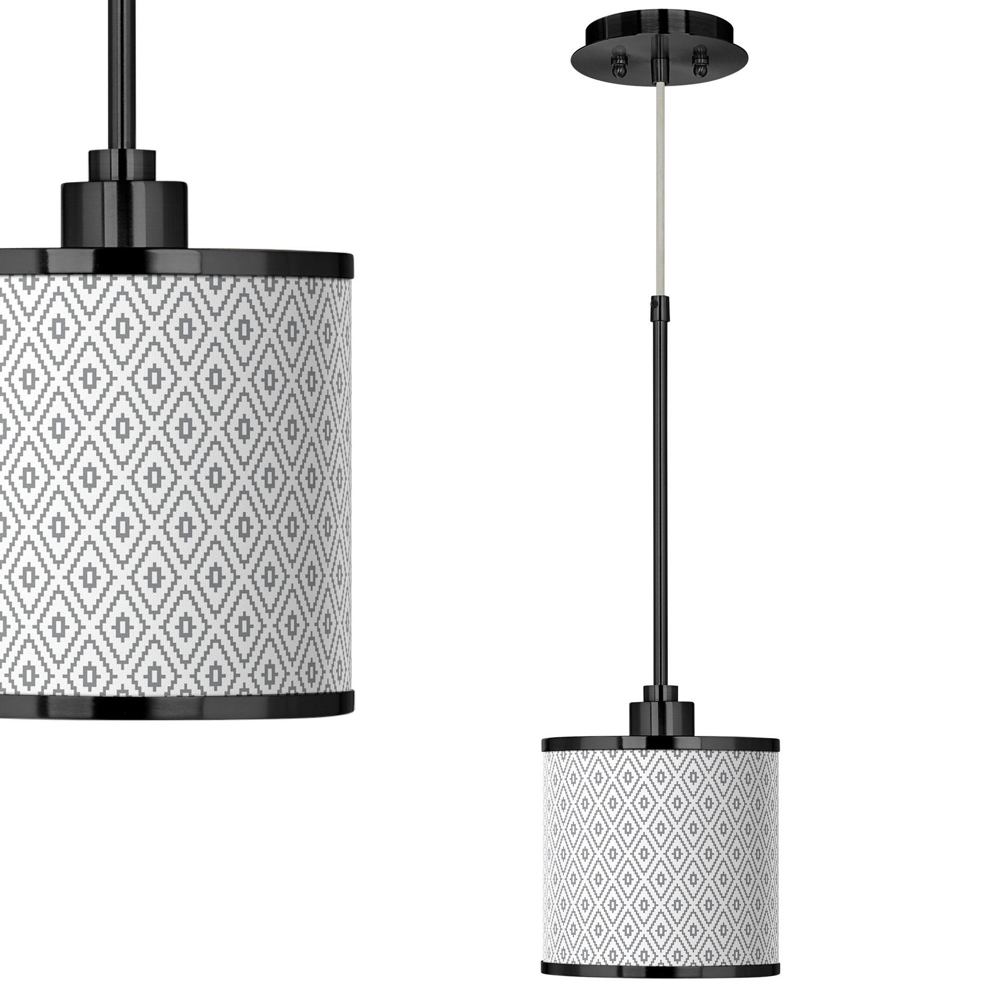 Diamonds Giclee Black Mini Pendant Light - #712N6 | Lamps Plus