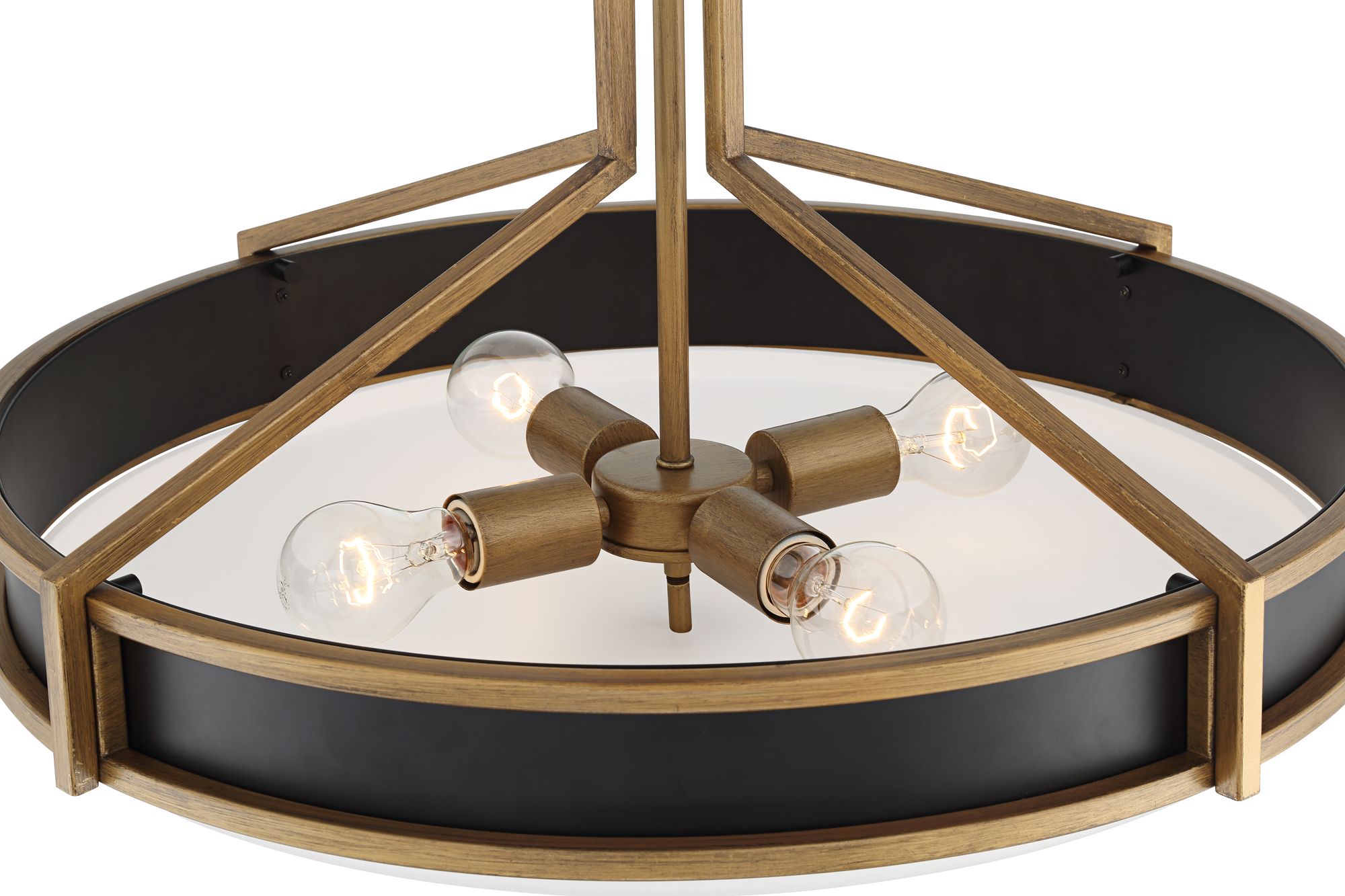 Diante 24" Wide Brass and Matte Black Pendant Light - #371M2 | Lamps Plus