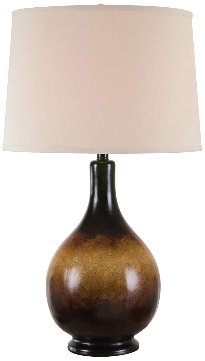 Diaz Southwest Black and Brown Hydrocal Vase Table Lamp - #71V55 ...
