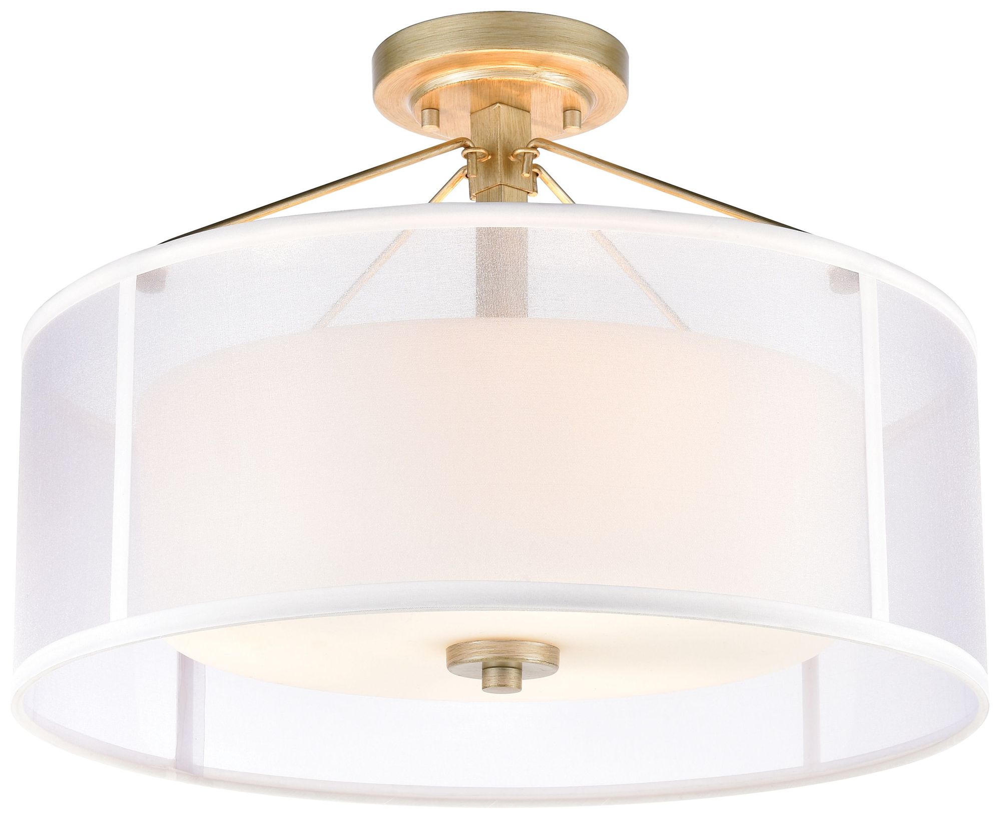 Diffusion 18" Wide 3-Light Semi Flush Mount - Aged Silver - #2515A ...
