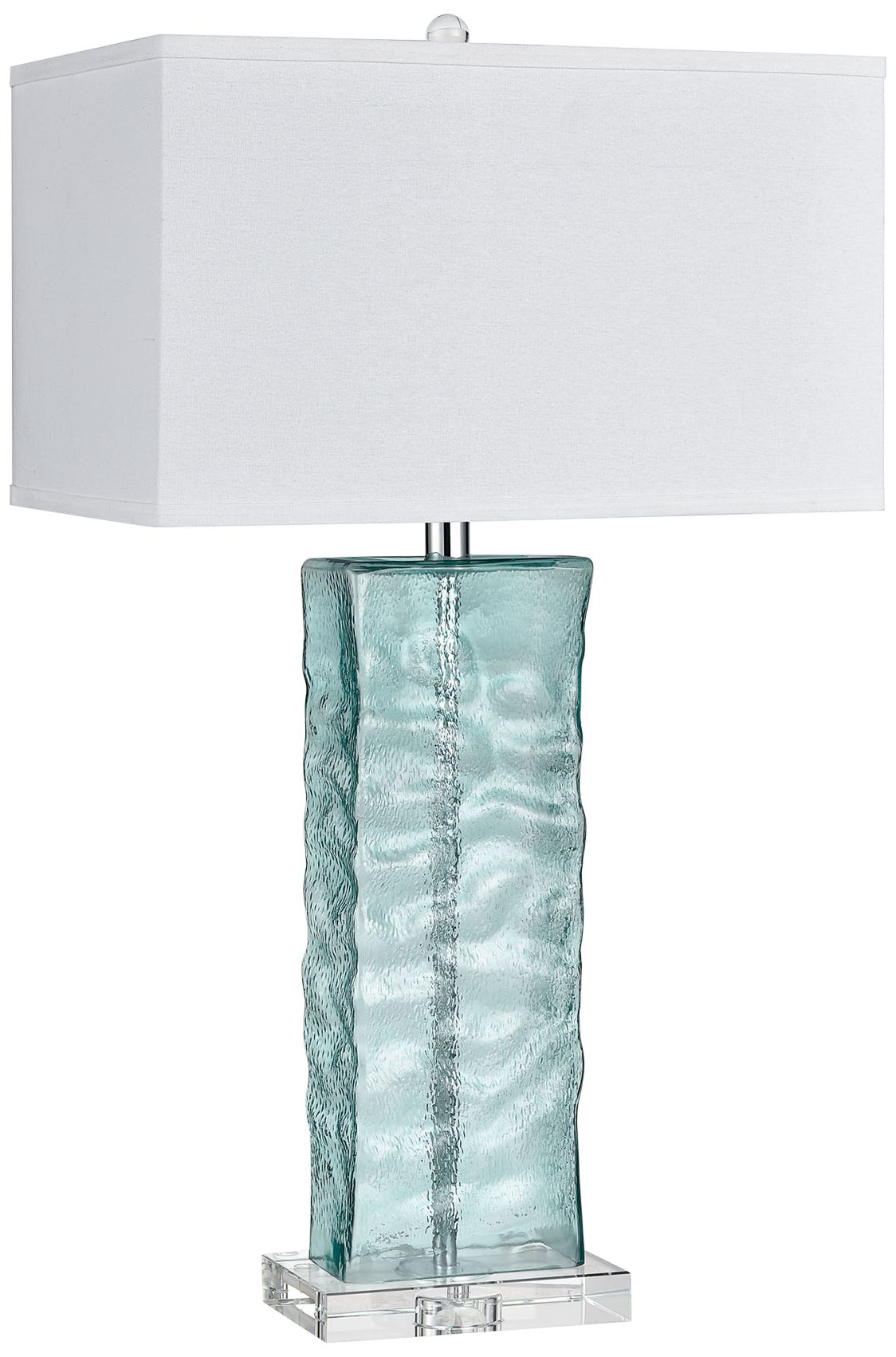 Dimond Arendell Light Blue Glass Column Table Lamp - #839R0 | Lamps Plus