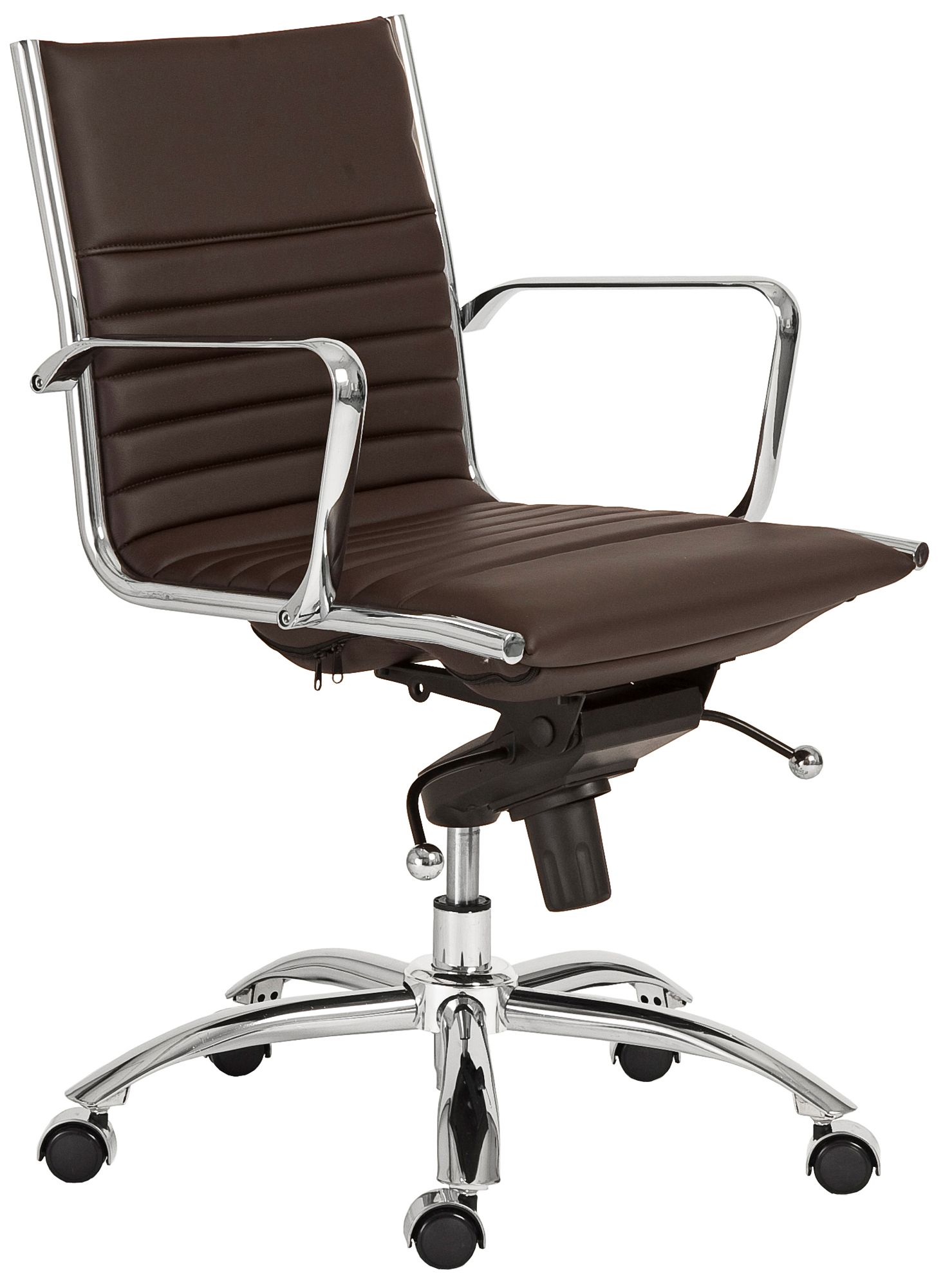 Dirk Brown Leatherette Low Back Adjustable Office Chair - #2H984 ...