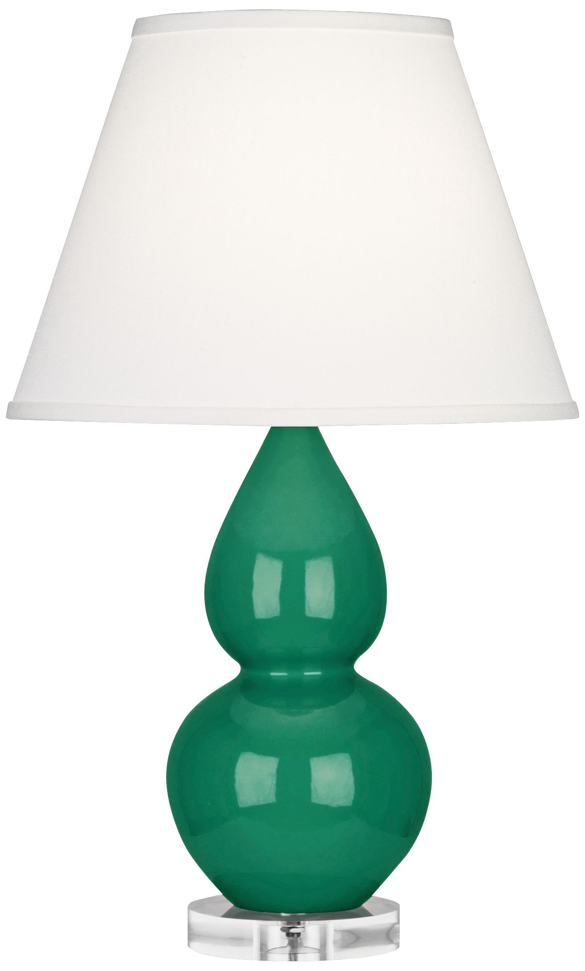Double Gourd Emerald Ceramic Table Lamp w/ Ivory Shade - #3N557 | Lamps ...
