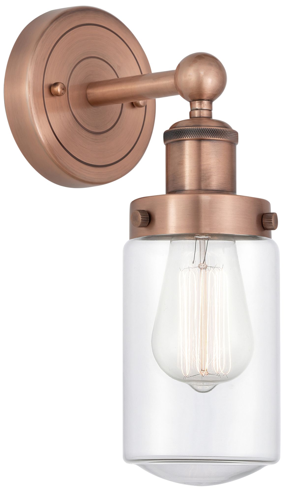 Dover 10"High Antique Copper Sconce With Clear Shade - #8692C | Lamps Plus