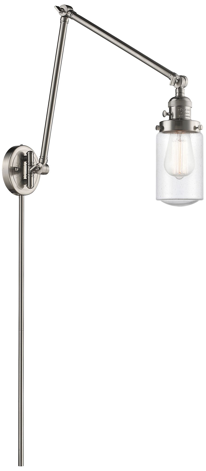 Dover 30.75" High Brushed Nickel Double Extension Swing Arm w/ Seedy S ...