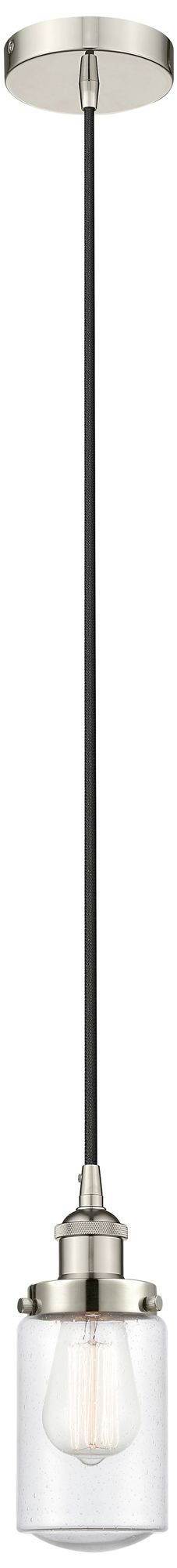 Dover 5" Polished Nickel Mini Pendant w/ Seedy Shade - #616X6 | Lamps Plus