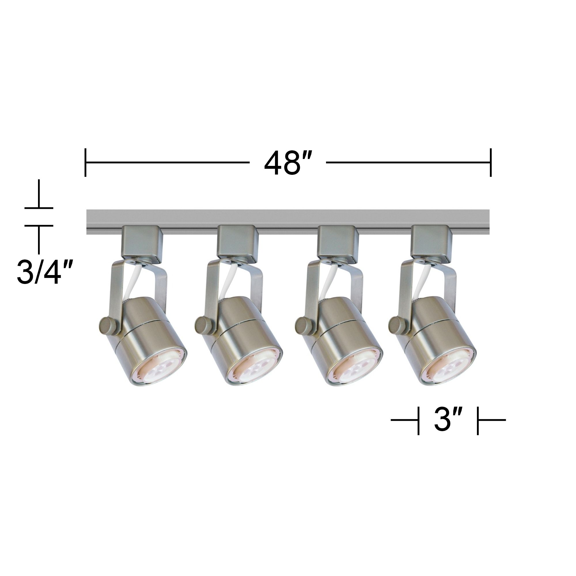 Draper 4-Light Nickel Swivel Floating Canopy LED Track Kit - #326P1 ...