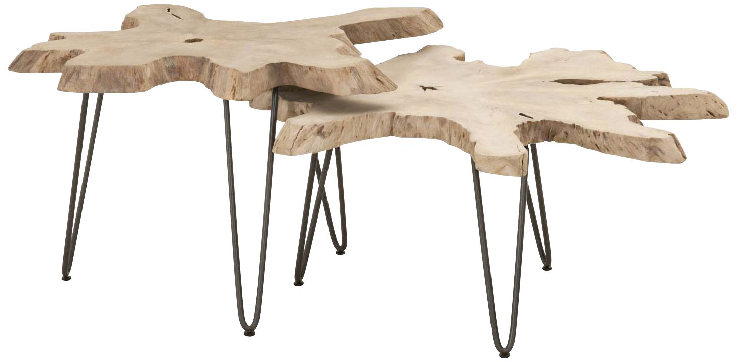 Drift 39"W Gray Wood Outdoor Nesting Coffee Tables Set of 2 - #86N00 ...