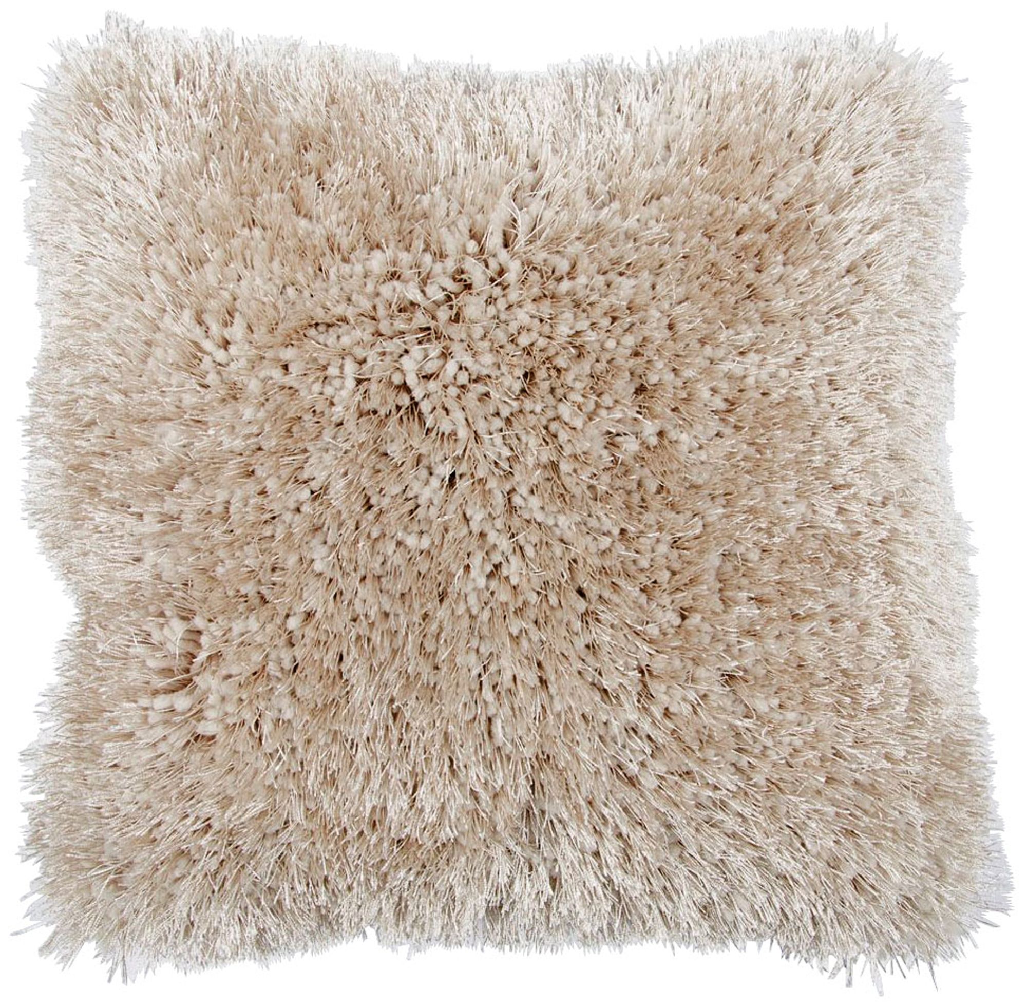Dallas Beige 20" Square Decorative Shag Pillow - #1X673 | Lamps Plus