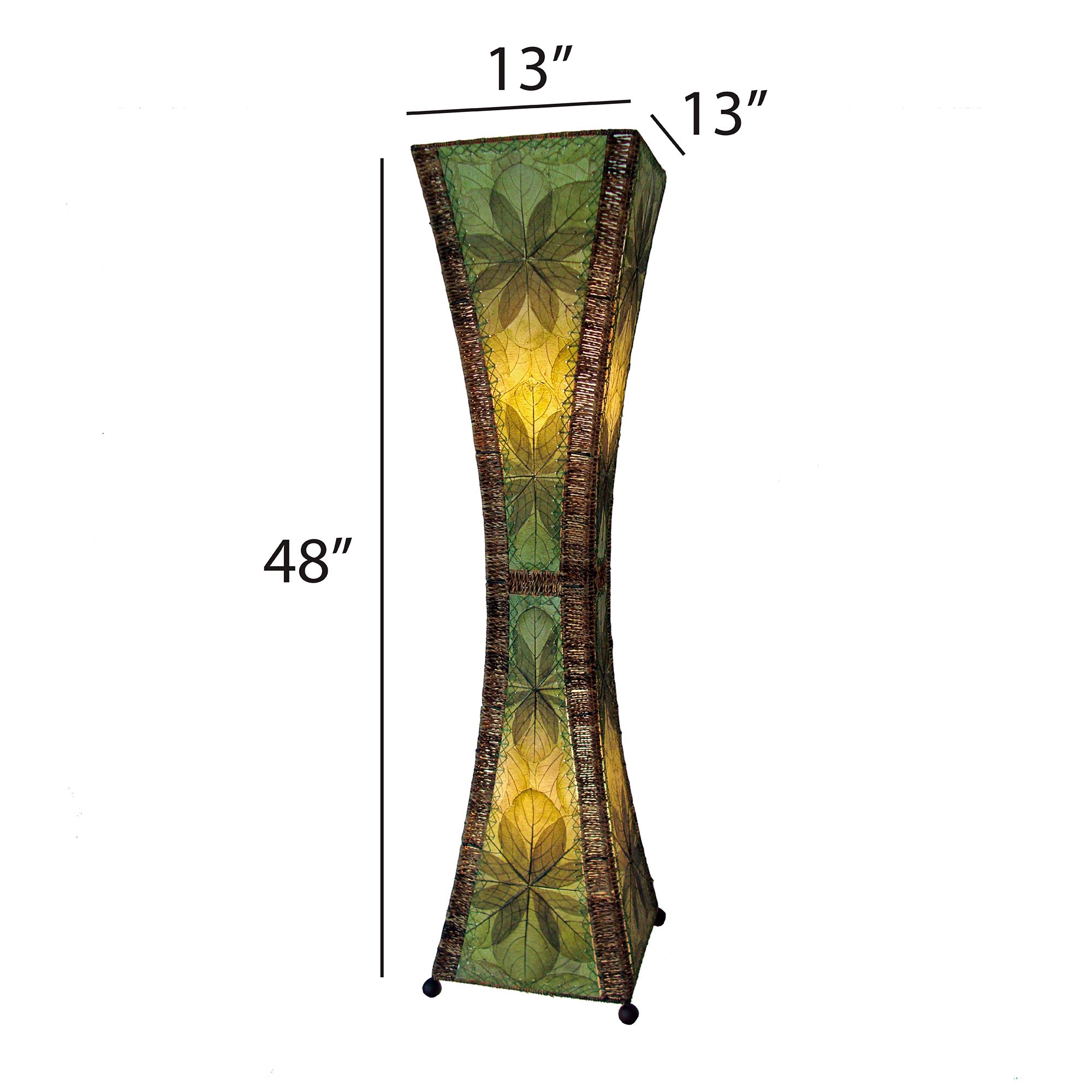 Eangee Hour Glass Green Large Tower Floor Lamp - #8P079 | Lamps Plus