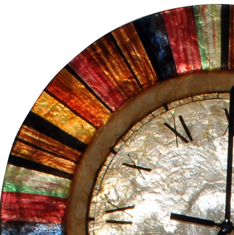 Eangee Multi-Color Capiz Shell Face 13" Round Wall Clock - #96K68 ...