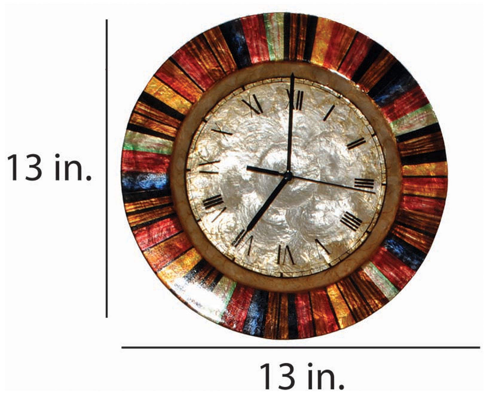 Eangee Multi-Color Capiz Shell Face 13" Round Wall Clock - #96K68 ...