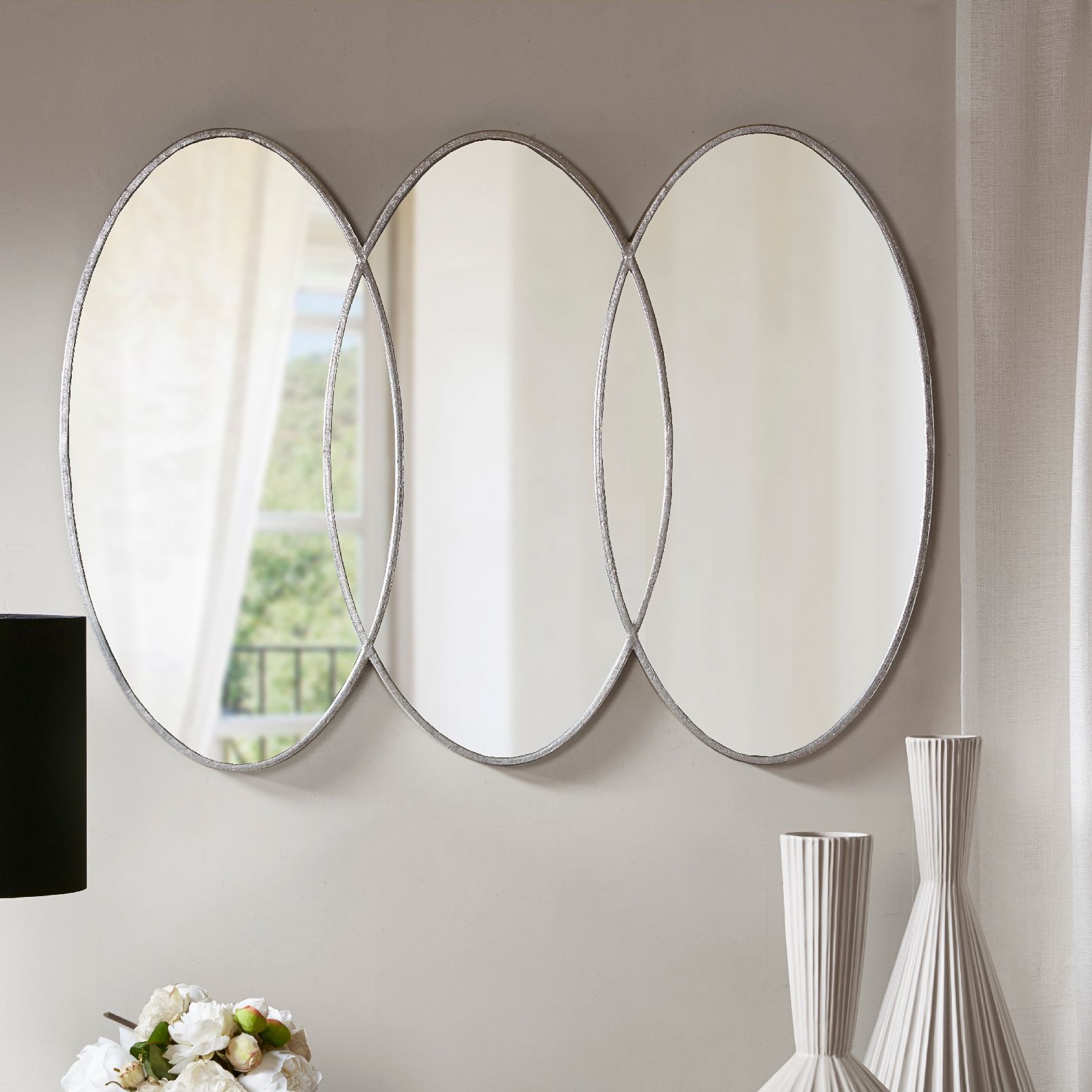 Eclipse Antique Silver 43" x 32 3/4" Wall Mirror - #316P1 | Lamps Plus