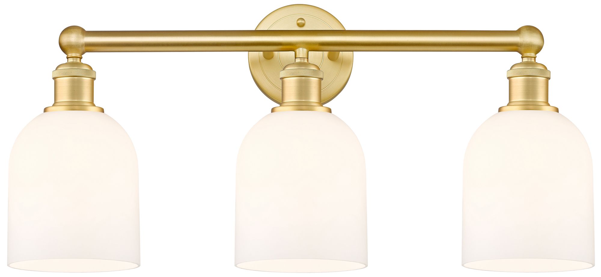 Edison Bella 23.5" Wide 3 Light Satin Gold Bath Light w/ Glossy White ...