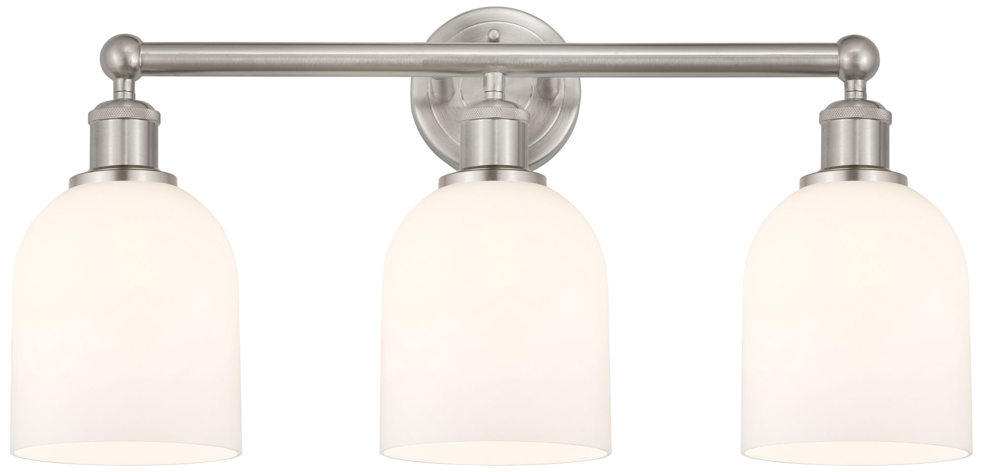 Edison Bella 23.5"W 3 Light Satin Nickel Bath Light w/ Glossy White Sh ...