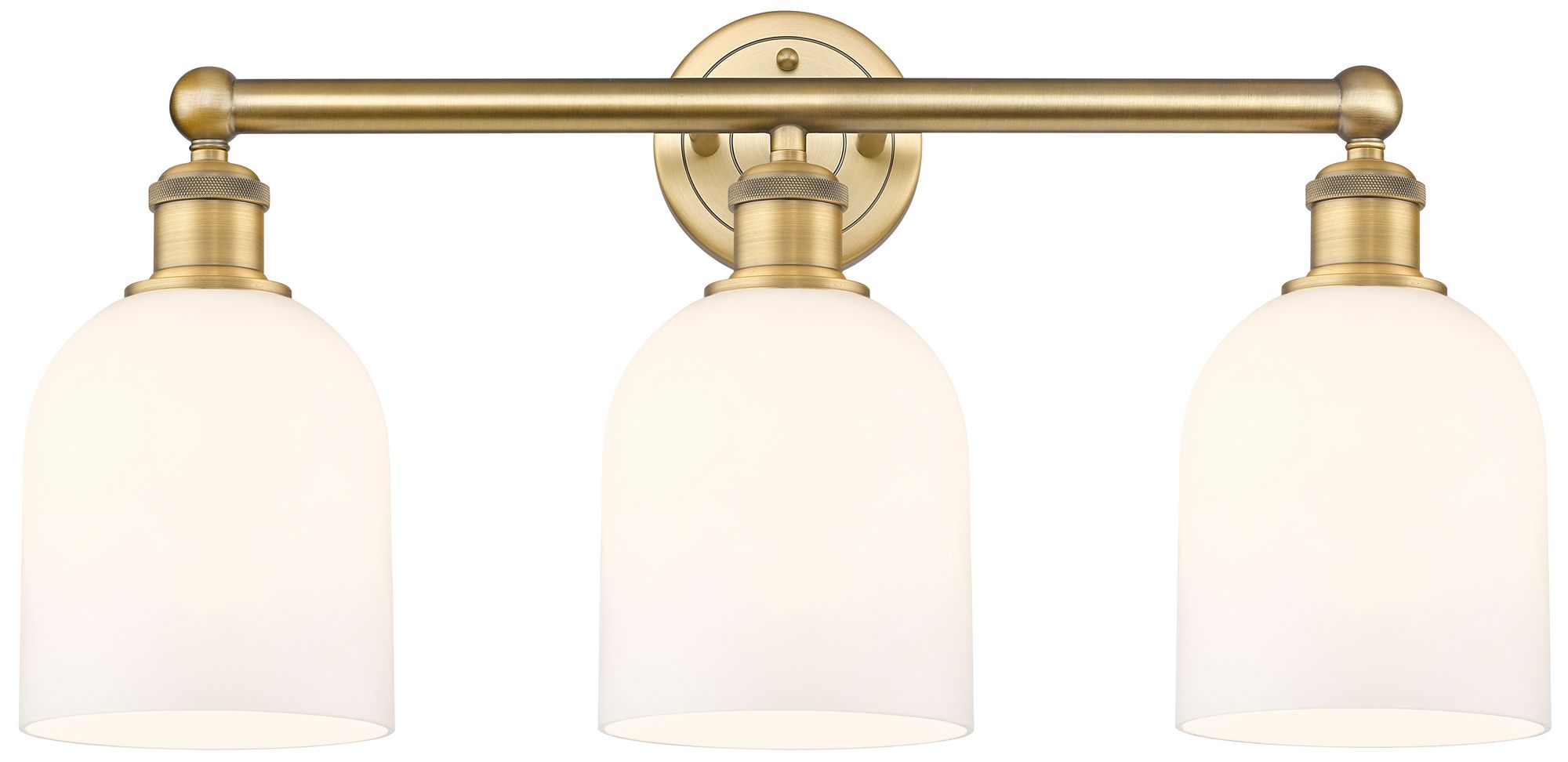 Edison Bella 23.5"W 3 Light Brushed Brass Bath Light w/ Glossy White S ...