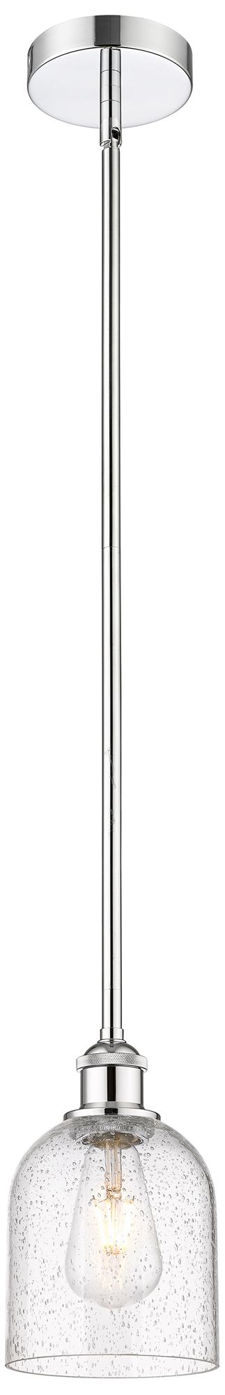 Edison Bella 5.5" Wide Polished Chrome Stemmed Mini Pendant w/ Seedy S ...