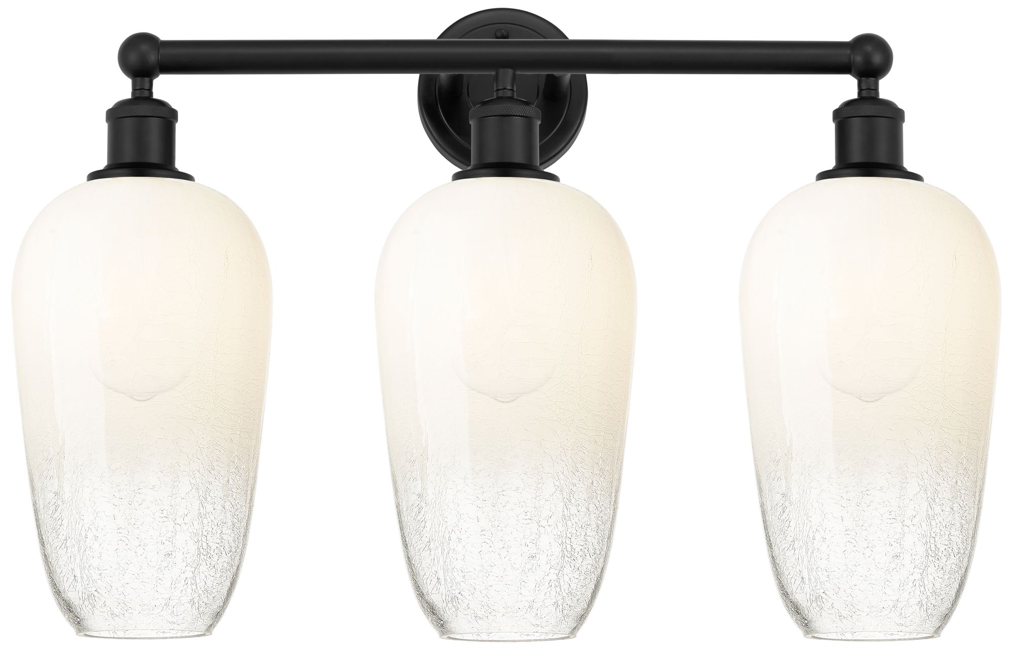 Edison Brookhaven Flute 25"W 3 Light Black Vanity Light w/ Opal Shade ...