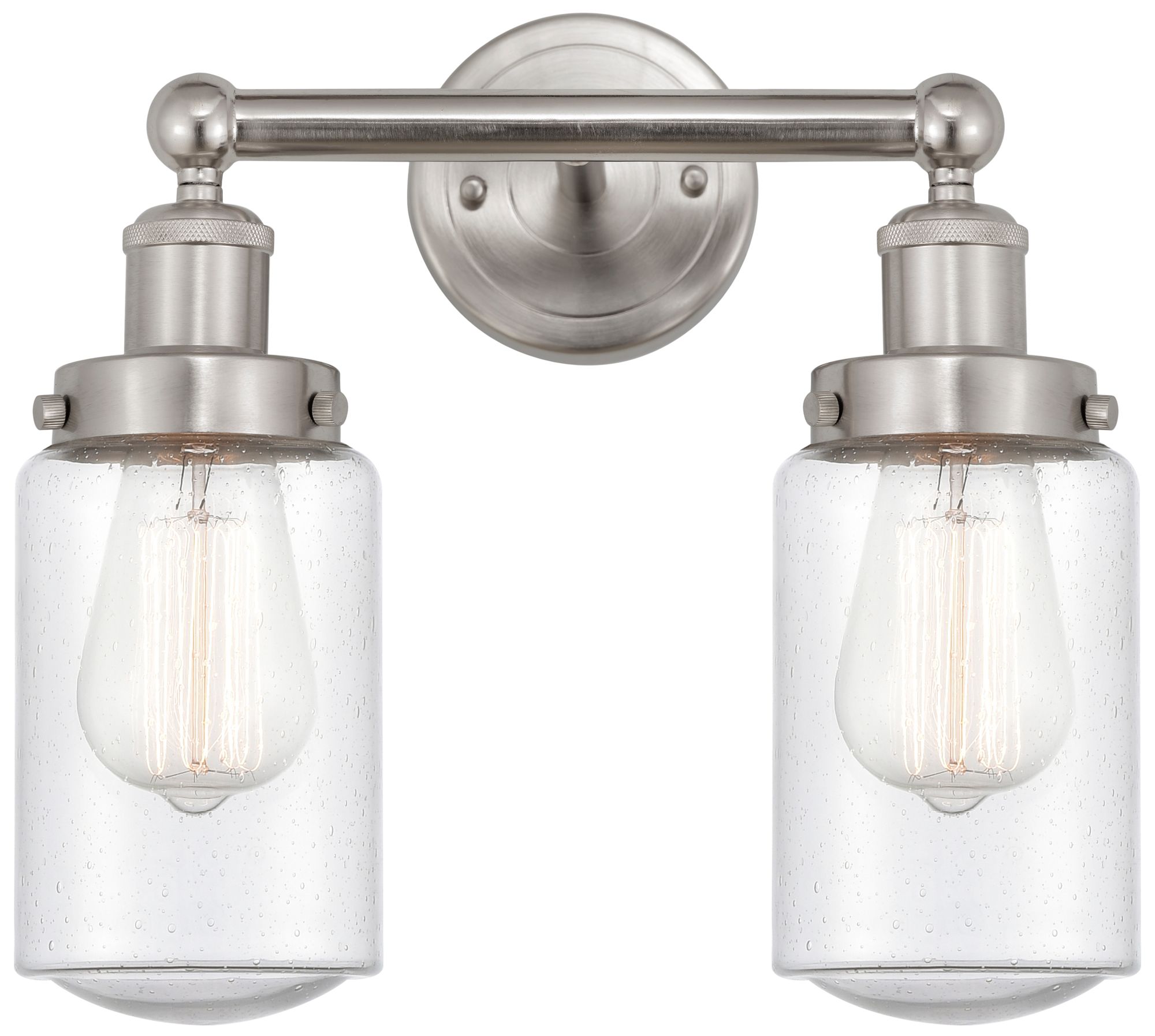Edison Dover 16" 2-Light Brushed Satin Nickel Bath Light w/ Mercury Sh ...