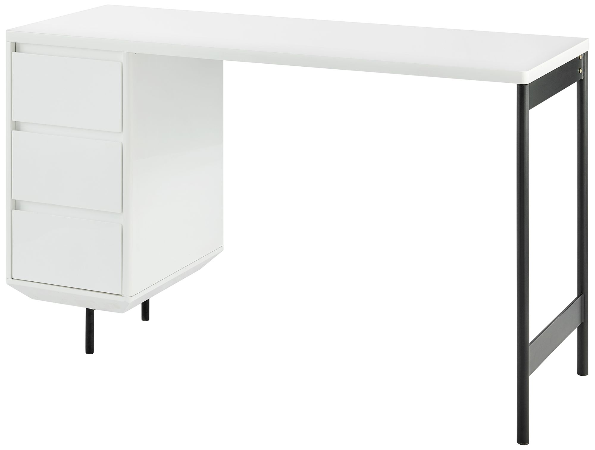 Edvin 47 1/4" Wide Matte White Lacquer 3-Drawer Desk - #253H7 | Lamps Plus