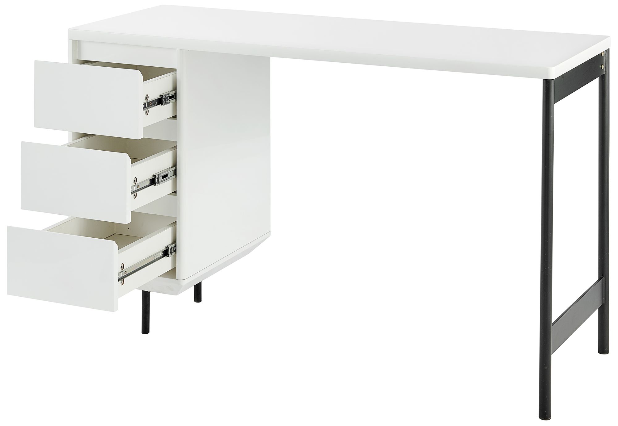 Edvin 47 1/4" Wide Matte White Lacquer 3-Drawer Desk - #253H7 | Lamps Plus