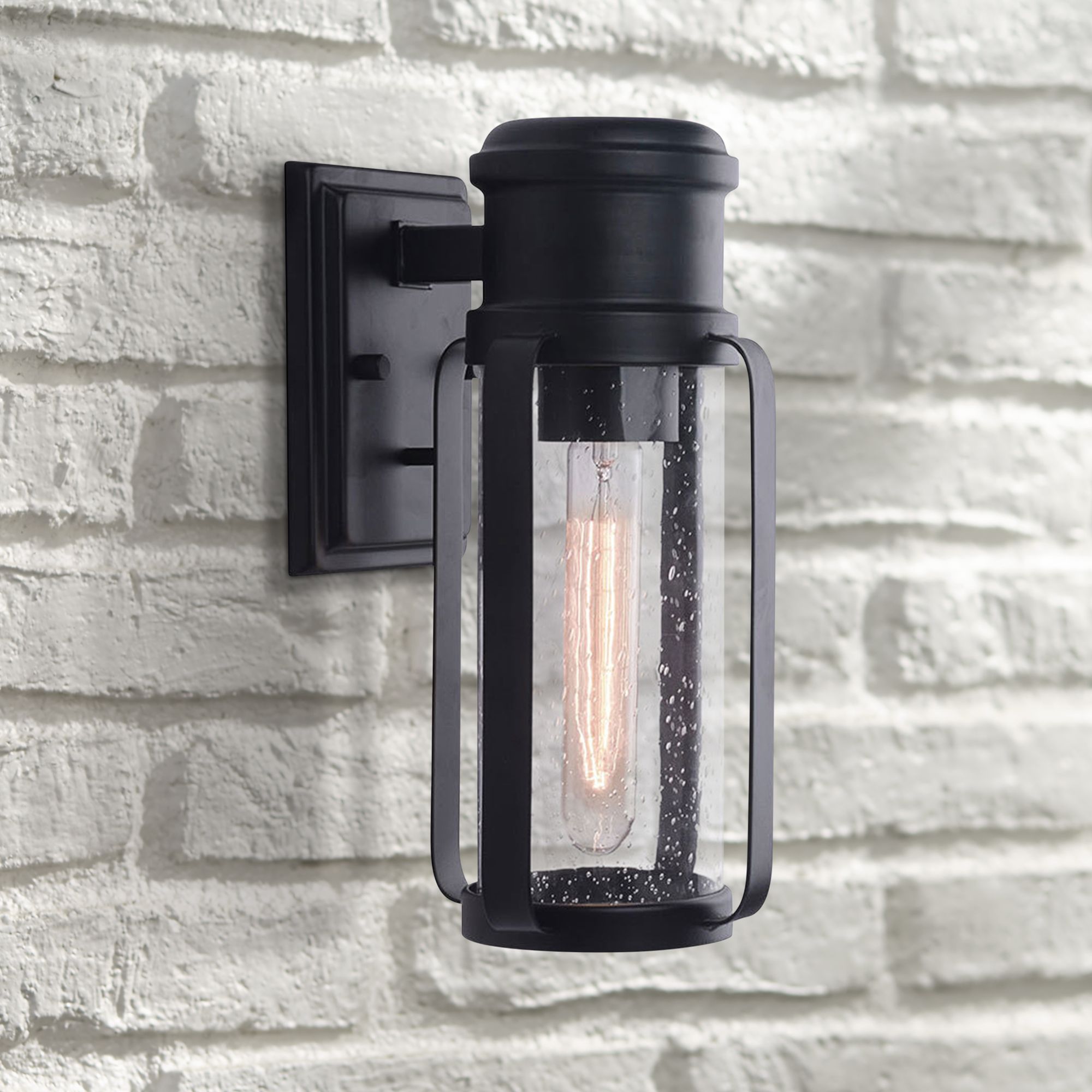 Eglo Abner 12 1/4" High Matte Black Outdoor Wall Light - #99X20 | Lamps ...