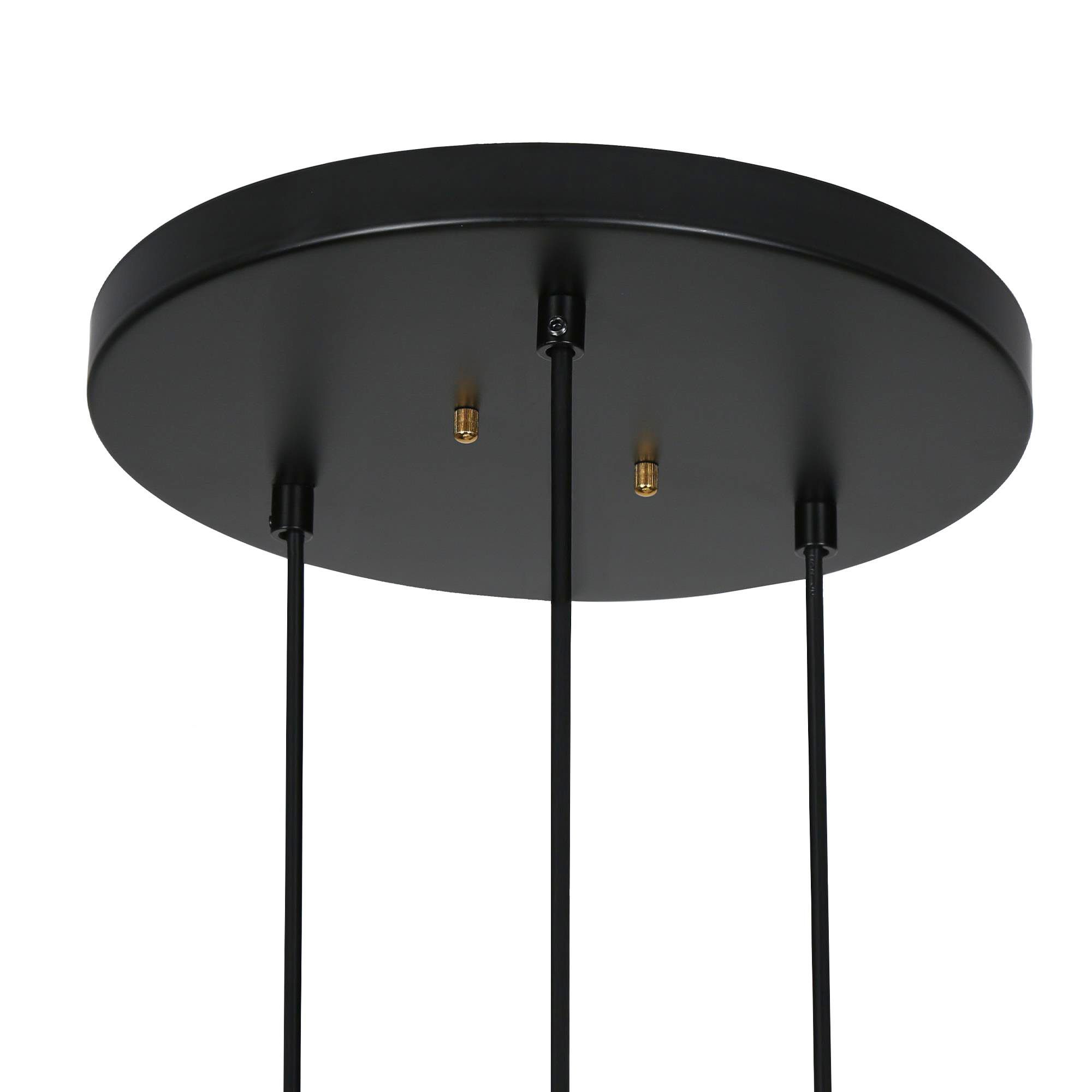 Eiley 17 3/4" Wide Black Modern 3-Light Cluster Mercury Glass Pendant ...