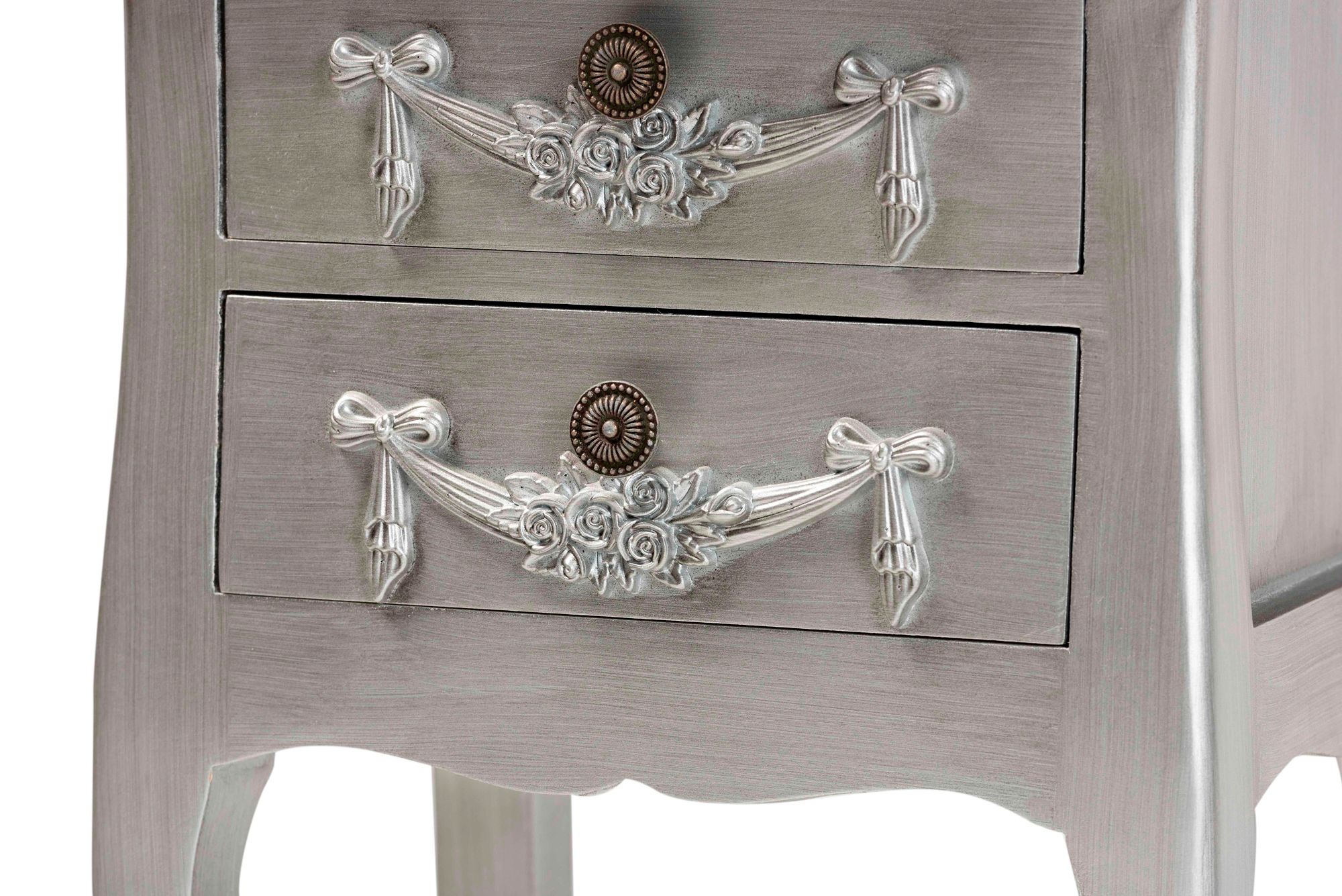 Eliya 15 3 4 Wide Brushed Silver Wood 2 Drawer Nightstands Set of 2 068Y4 Lamps Plus