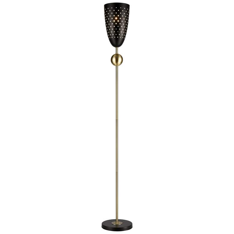 Elk Lighting Amulet 69 1 2 Modern Black And Gold Torchiere Floor Lamp