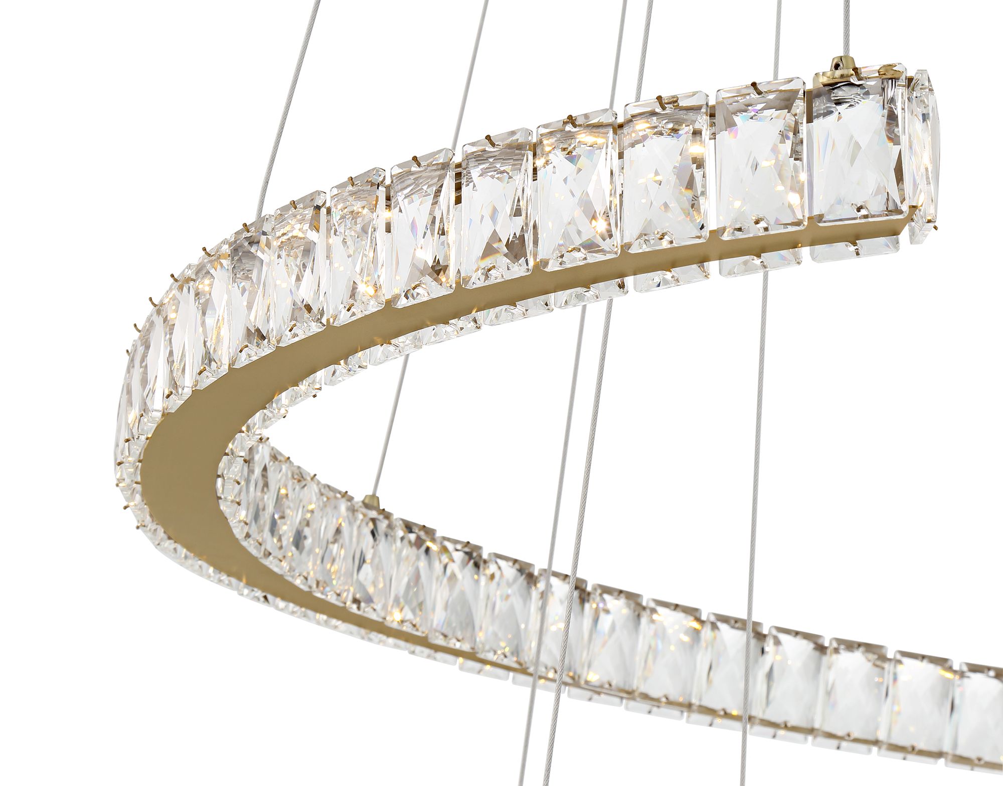 Ellyria 31 3/4" Wide Gold Twirling Crystal LED Pendant Light - #497N1 ...