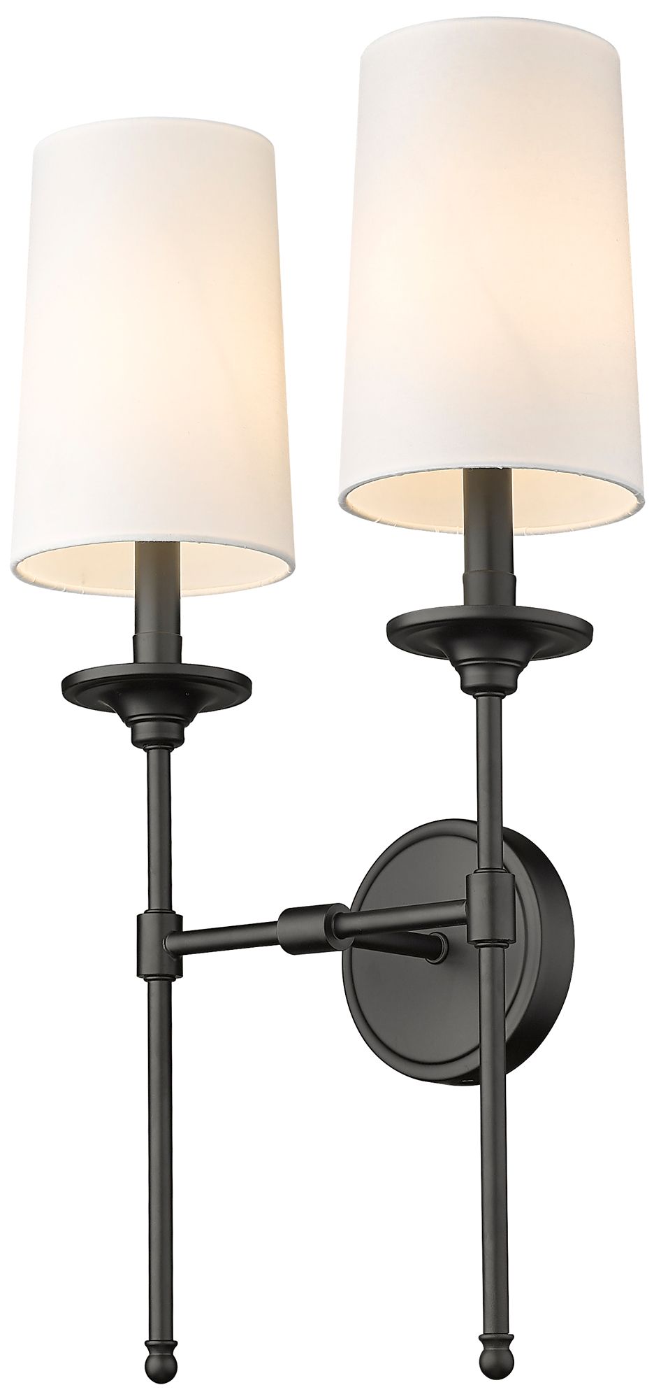 Emily 24" High Matte Black Metal 2-Light Wall Sconce - #564R3 | Lamps Plus