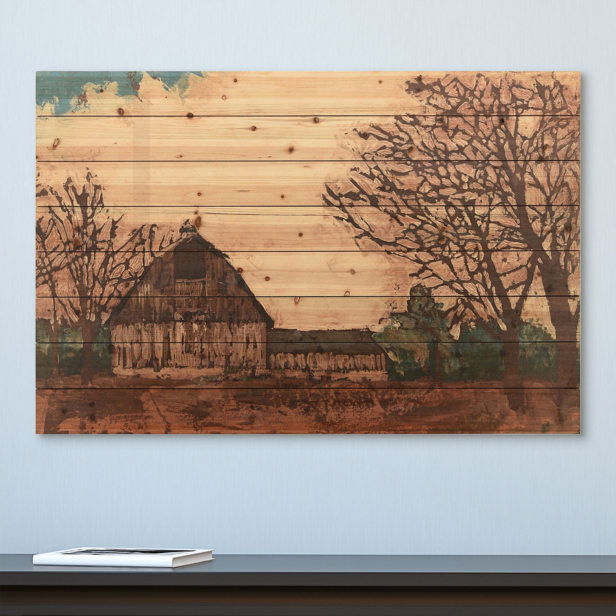Erstwhile Barn 1 and 2 45"W 2-Piece Print Wood Wall Art Set - #351A3 ...