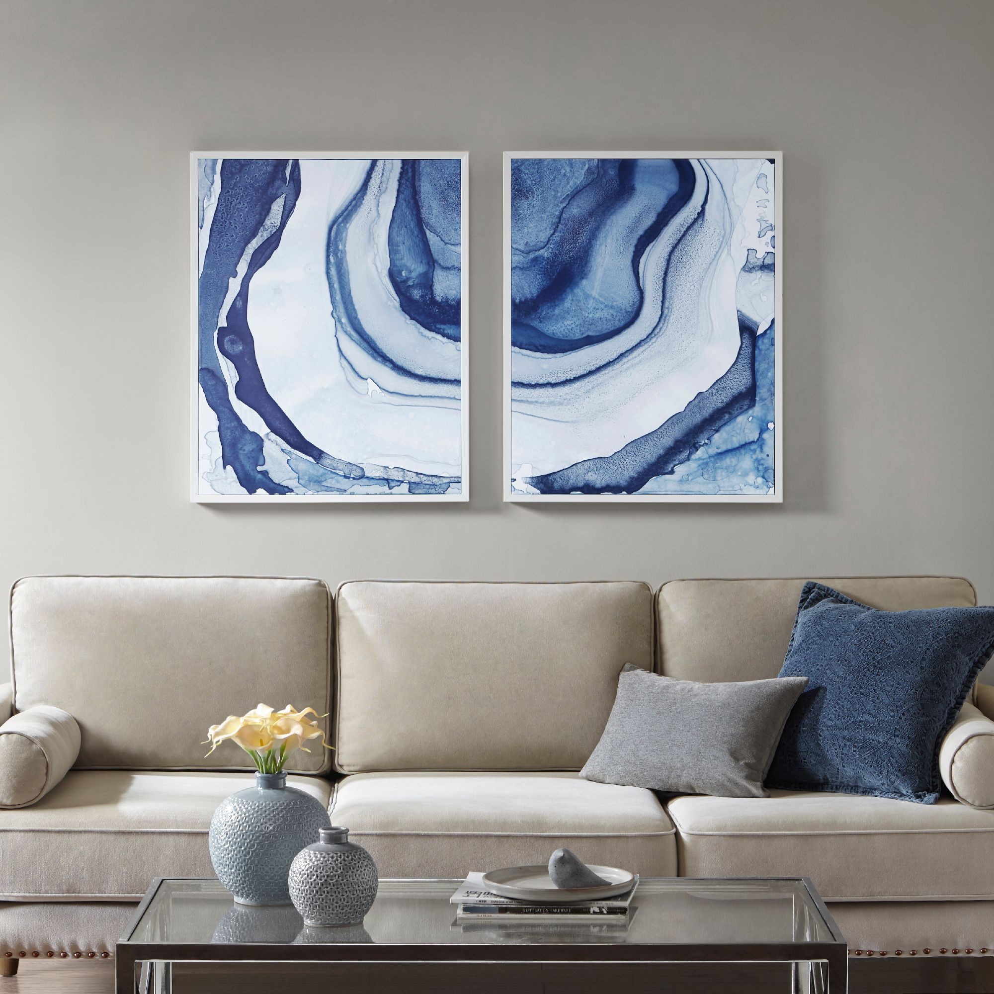Ethereal 29 1 2 High 2 Piece Printed Framed Canvas Wall Art Set 90Y74 Lamps Plus