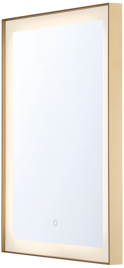 Eurofase Lenora Gold 22" x 30" Rectangular LED Light Wall Mirror ...